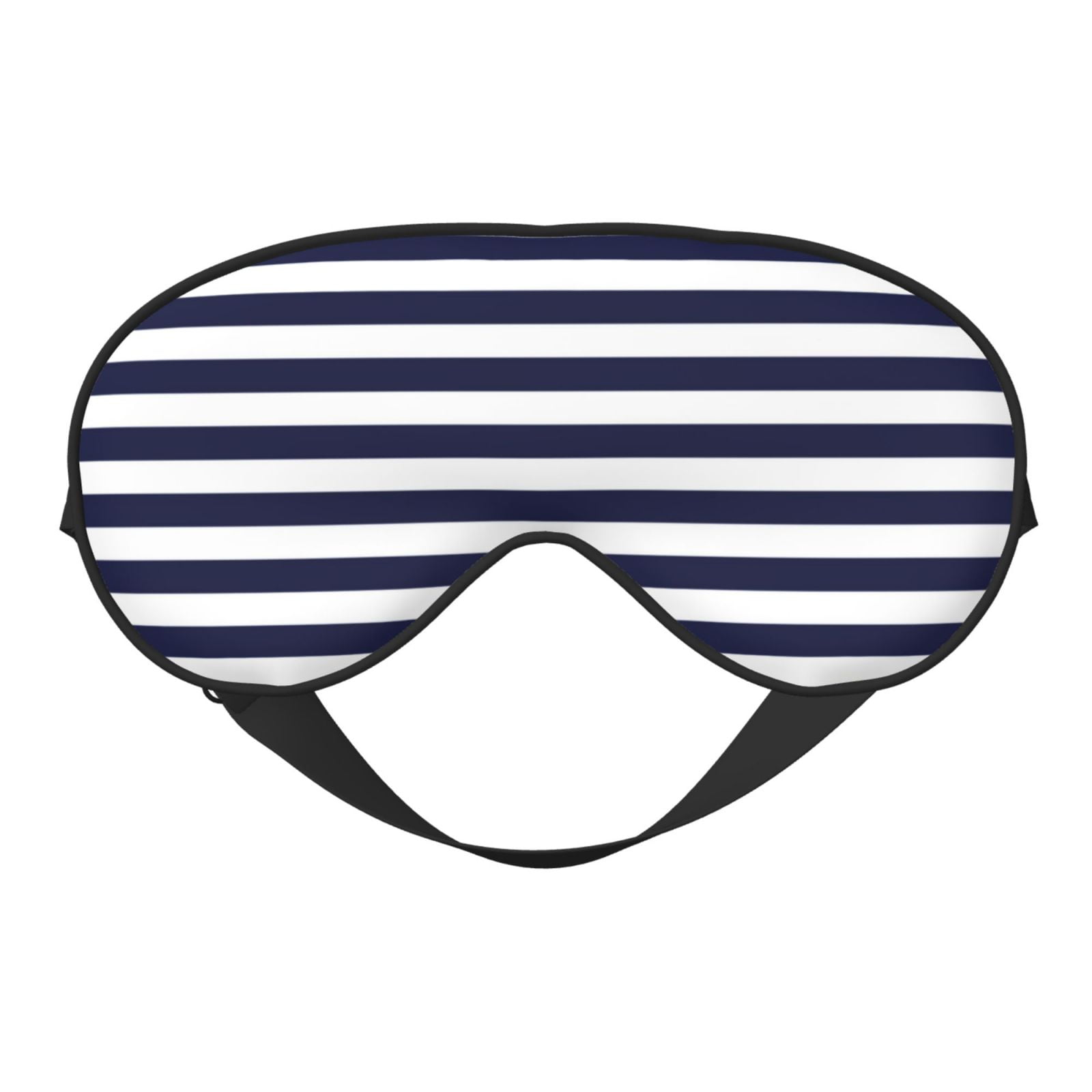 Cauagu Navy Blue And White Stripes Print Sleep Eye Mask, Blindfold Eye ...