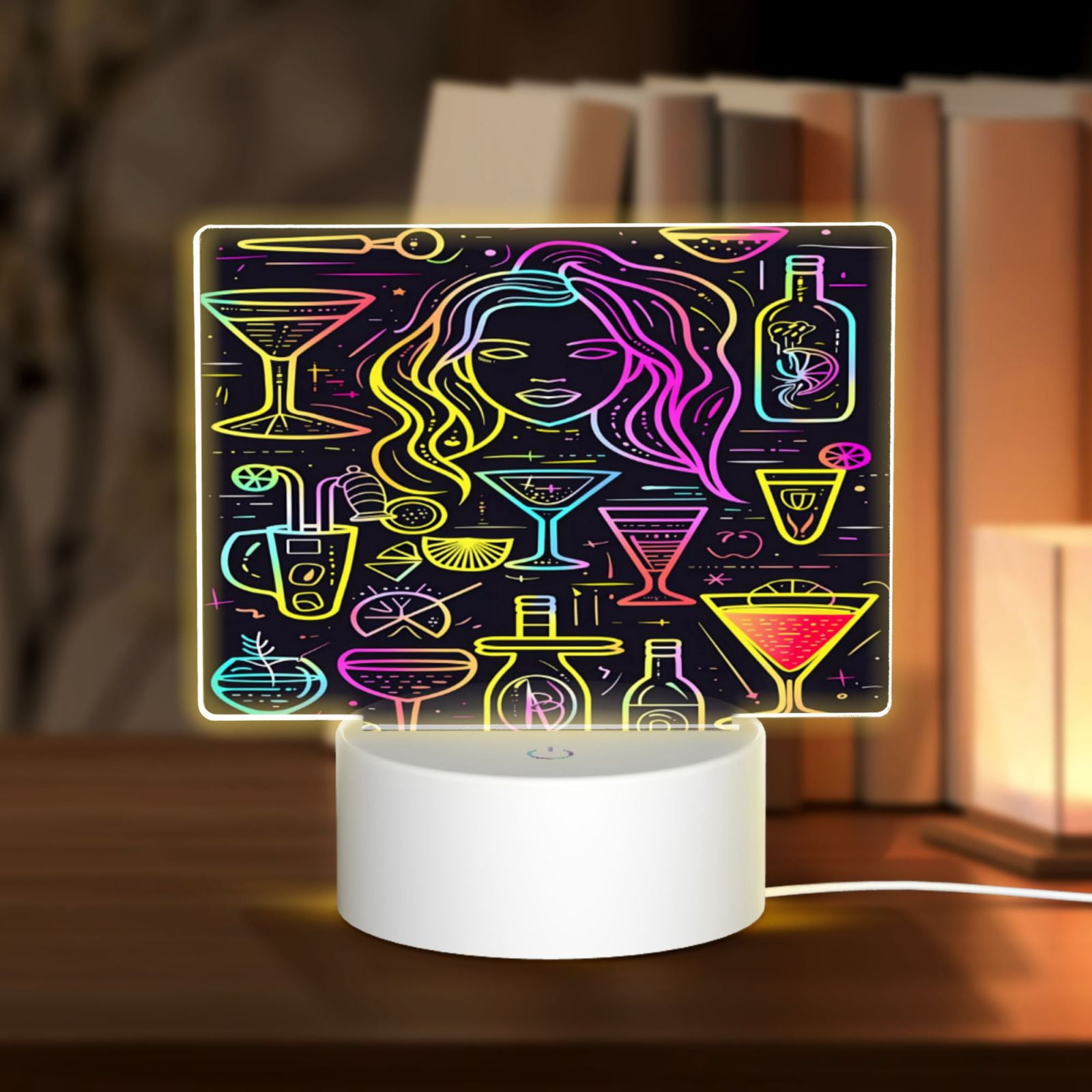 Cauagu Neon Bar Drinks for Rectangle Acrylic Night Light - Acrylic ...