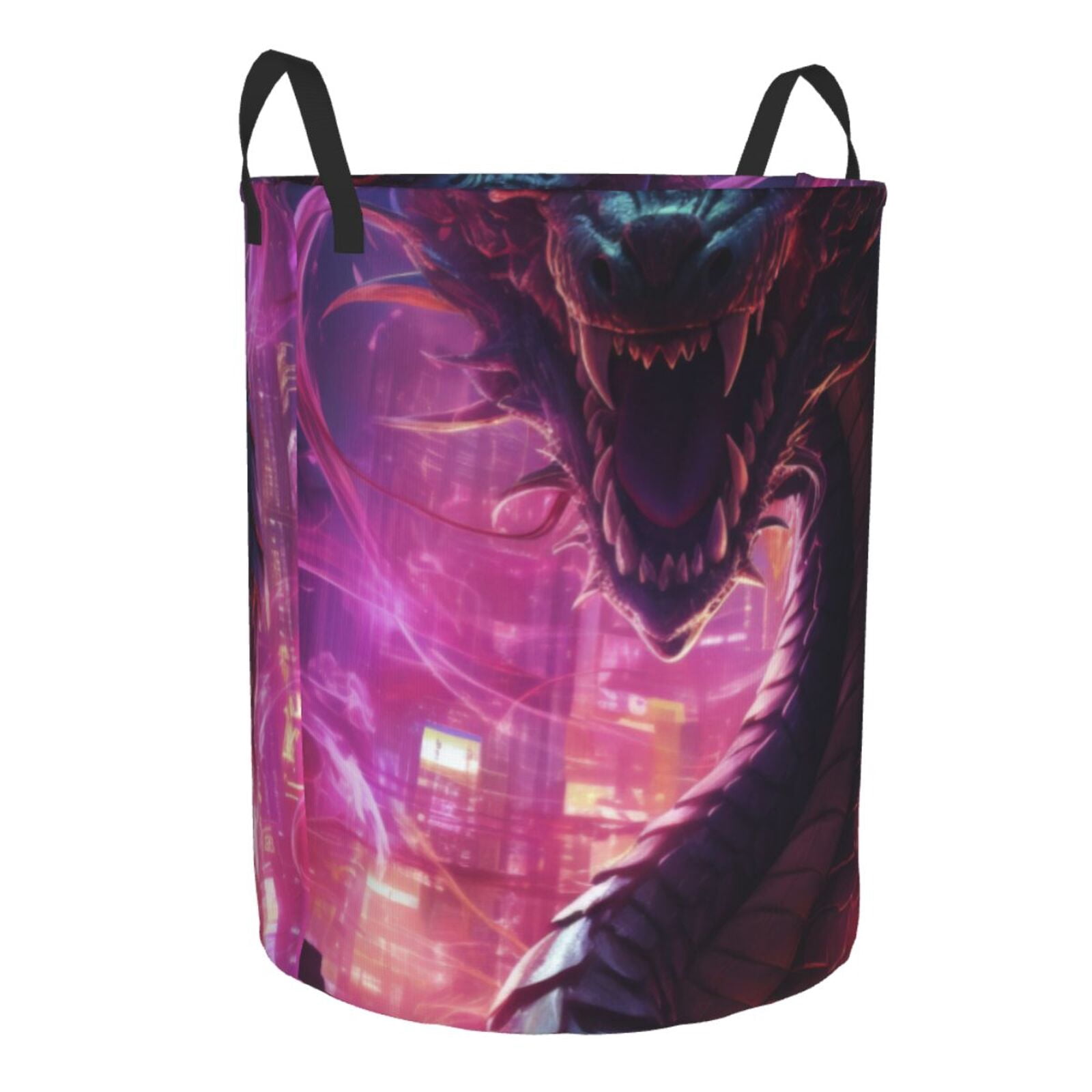 Cauagu Neon Futuristic Dragon for Laundry Basket,Collapsible Organizer ...