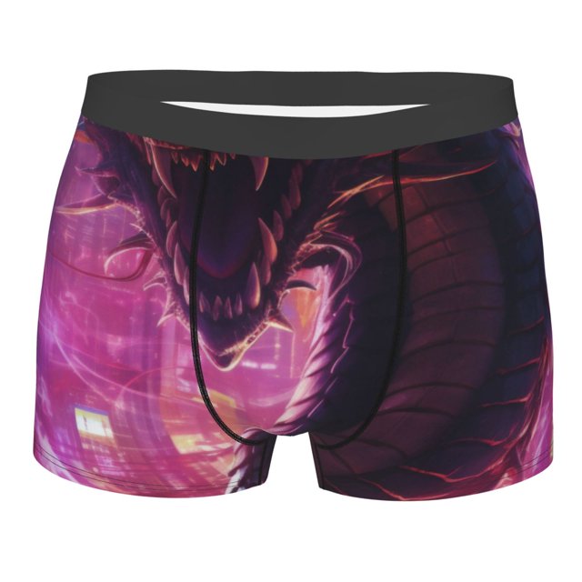 Cauagu Neon Futuristic Dragon Print Boxer Briefs for Men,Comfortable ...