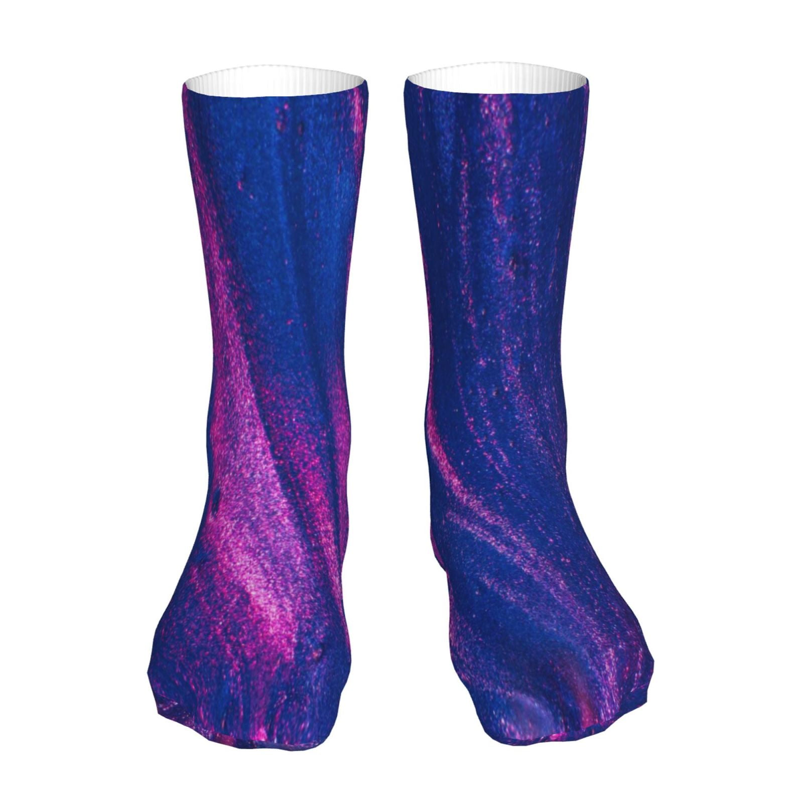 Cauagu Neon Gradient Blue Pattern Fun Novelty Crew Socks,Casual ...