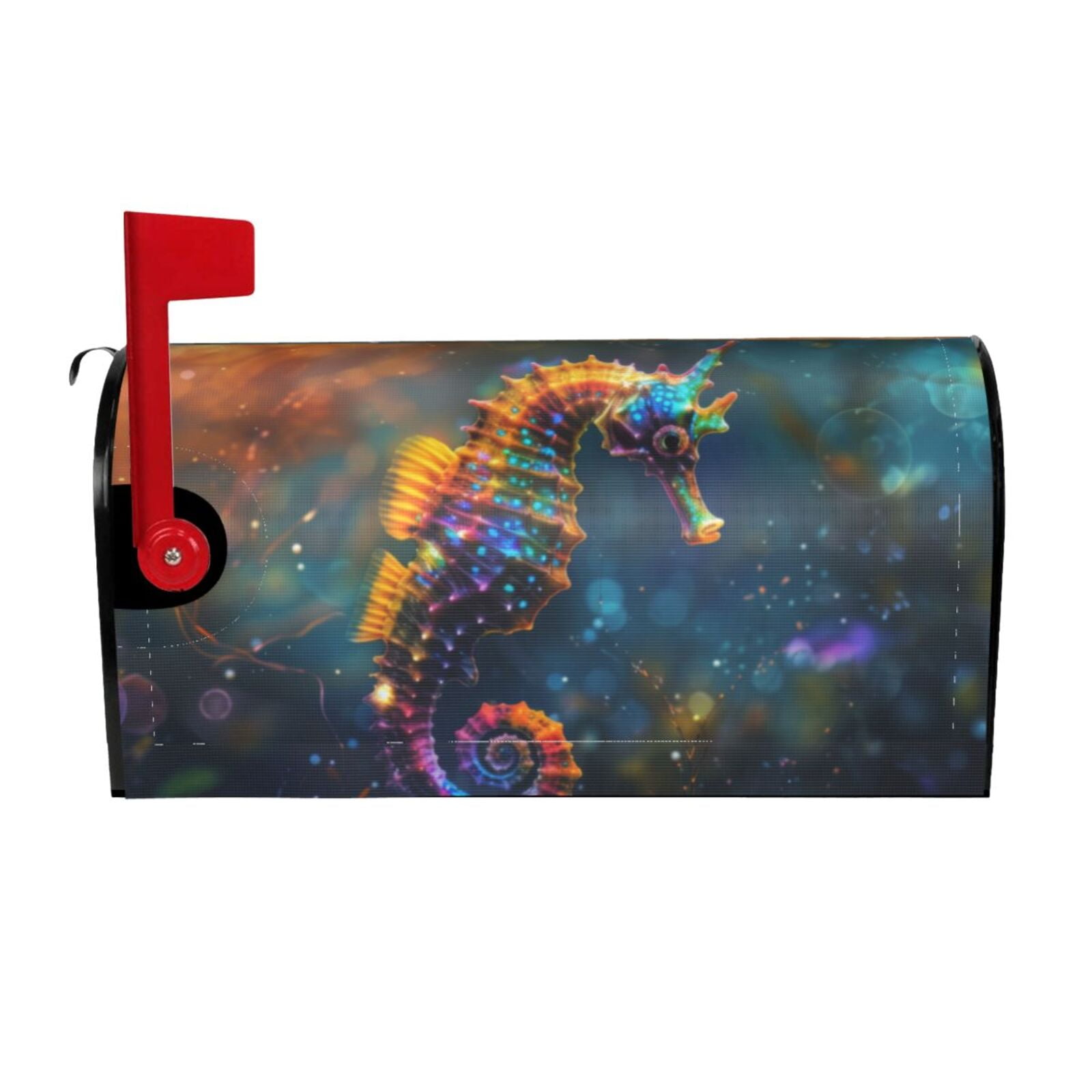 Cauagu Neon Seahorse Underwater Realm Pattern Magnetic Mailbox Covers ...