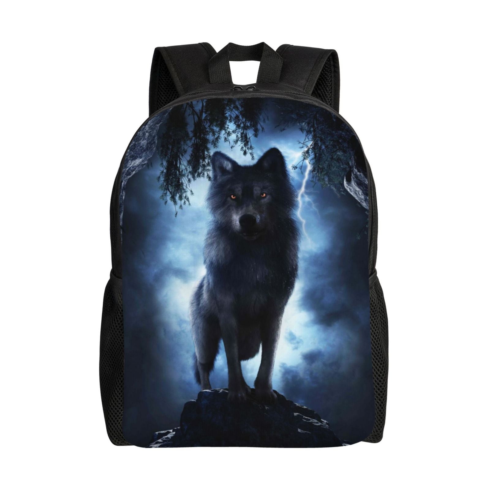 Cauagu Night Scene of Wolves Print Backpacks,Travel Daypack Casual Laptop Backpack Bookbag Fits ...