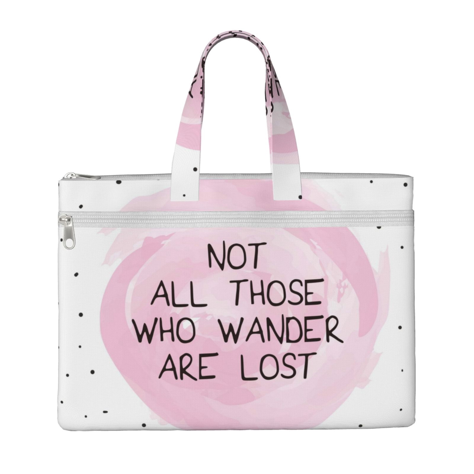 Cauagu Not All Those Who Wander Are Lost Pattern Canvas Tote File Bag ...