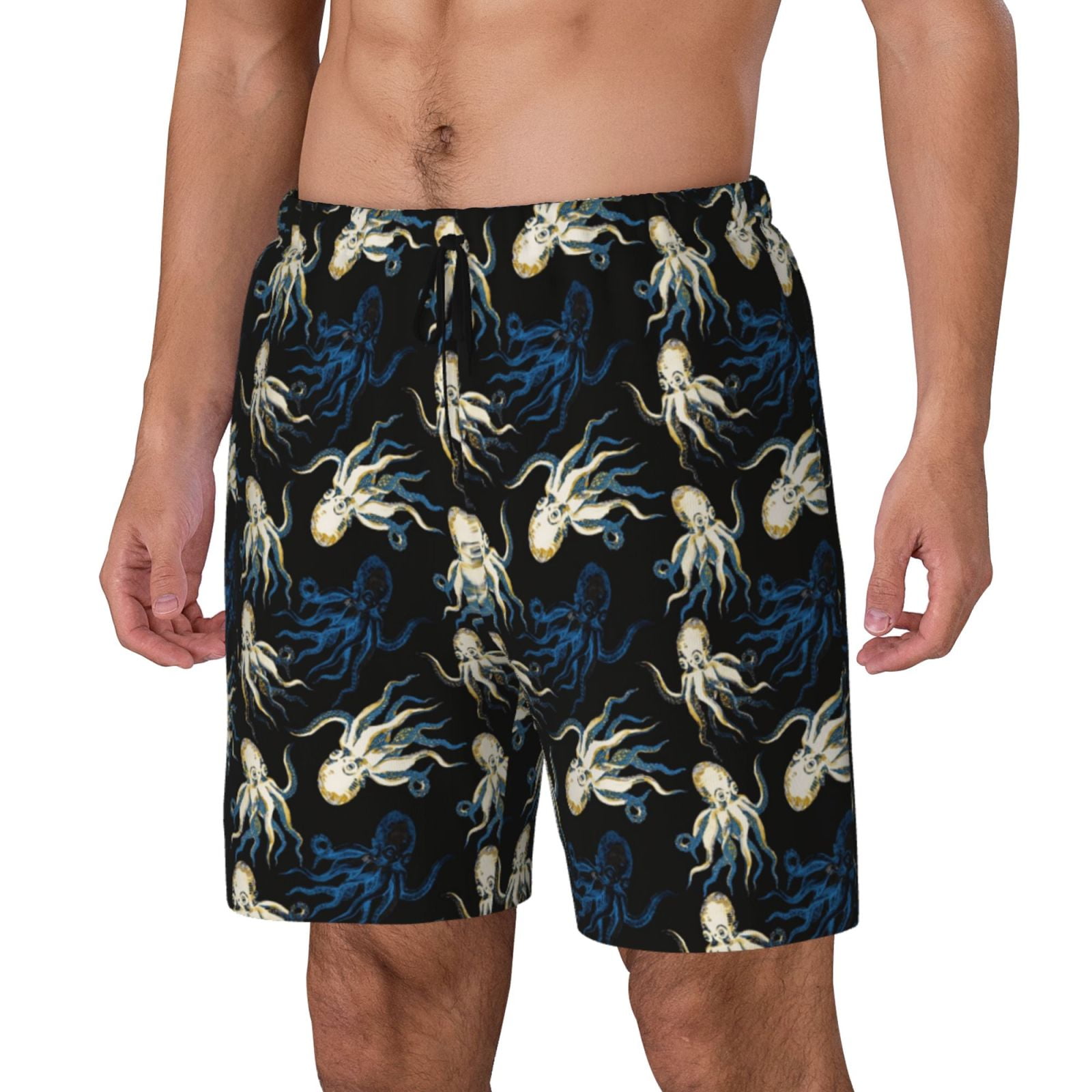 Cauagu Octopus 1 Print Mens Swim Trunks Quick Dry Board Shorts Swim ...