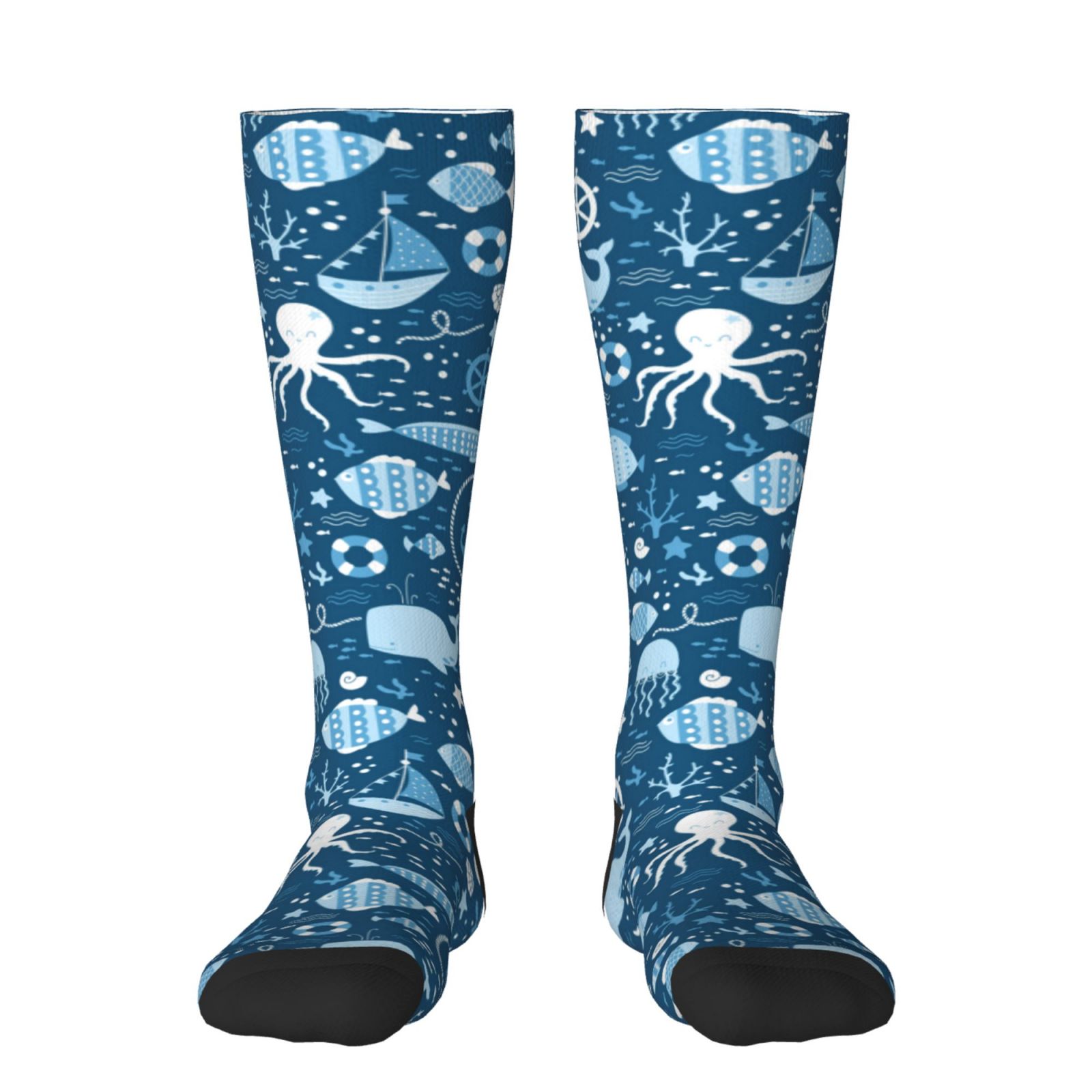 Cauagu Octopus And Whale Print Women's Men's Ankle Socks 1-pack Casual ...