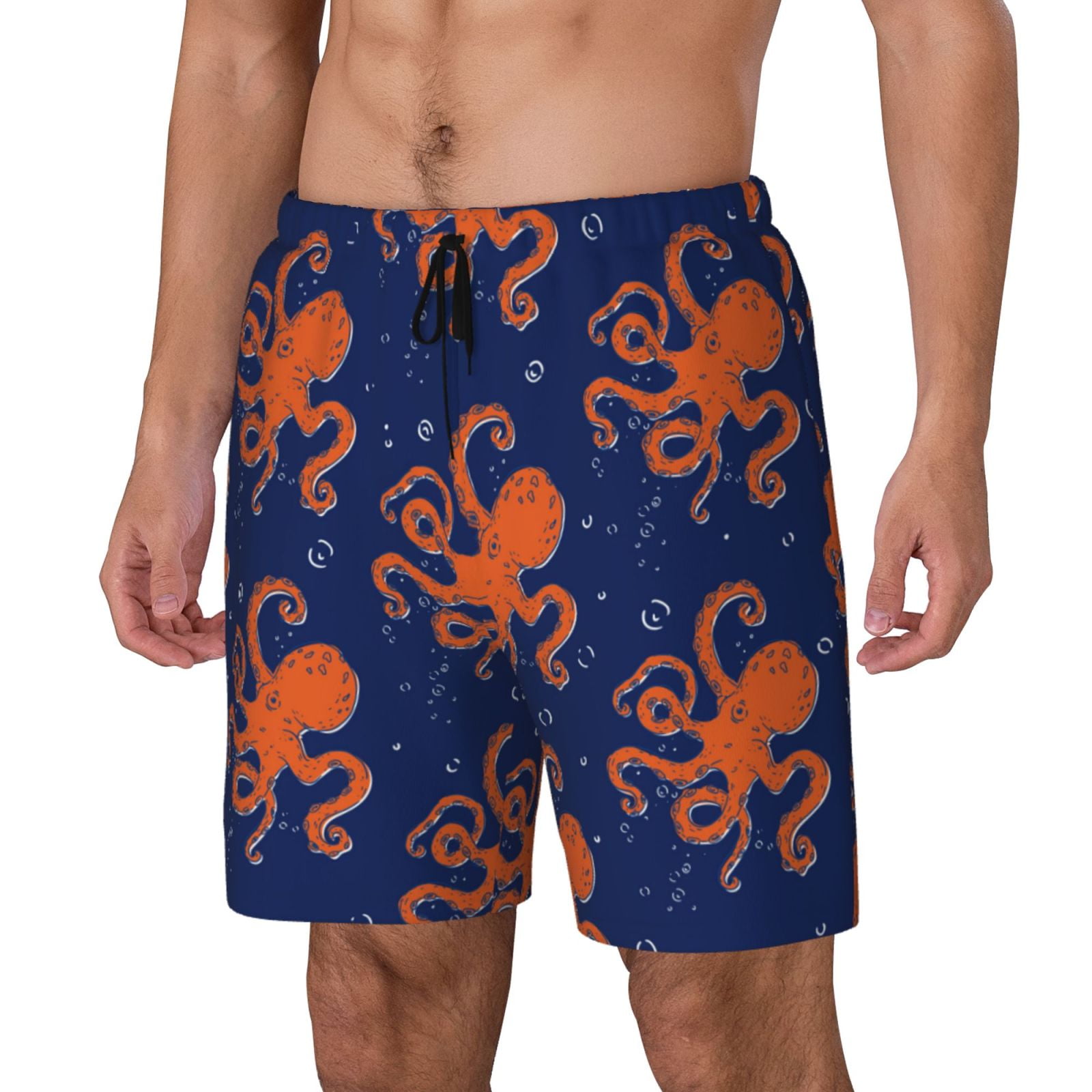 Cauagu Octopus Print Mens Swim Trunks Quick Dry Board Shorts Swim ...