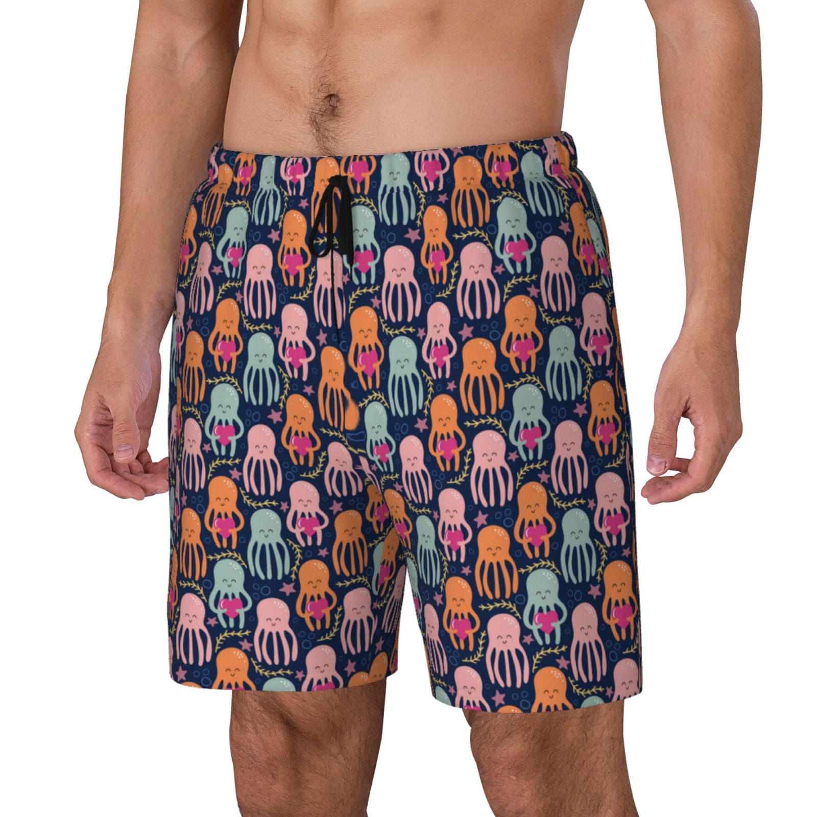 Cauagu Octopus in love Print Mens Swim Trunks Quick Dry Board Shorts ...