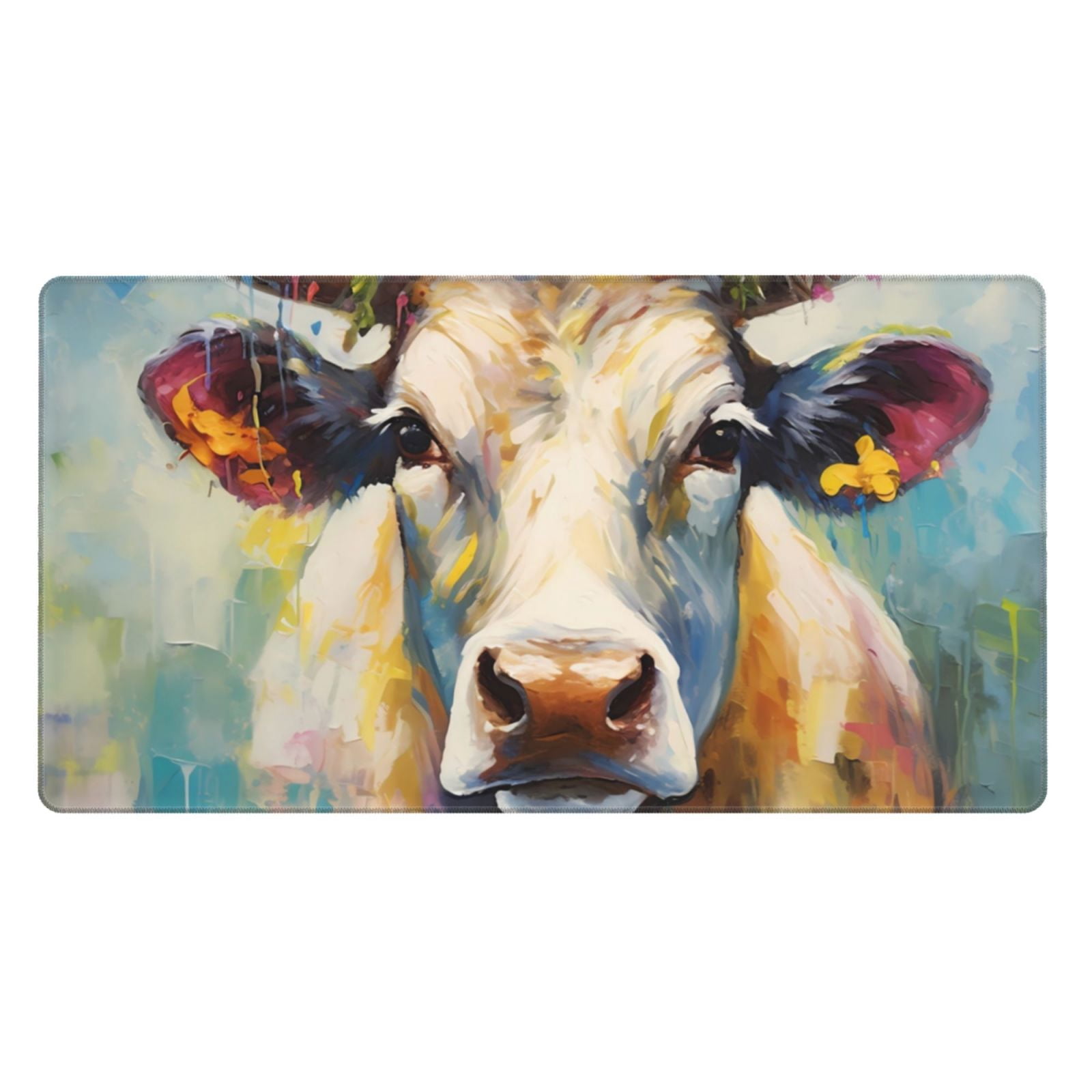 Cauagu Oil Painting Flower Cow for Large Mouse Pad,XXL Extended Gaming ...