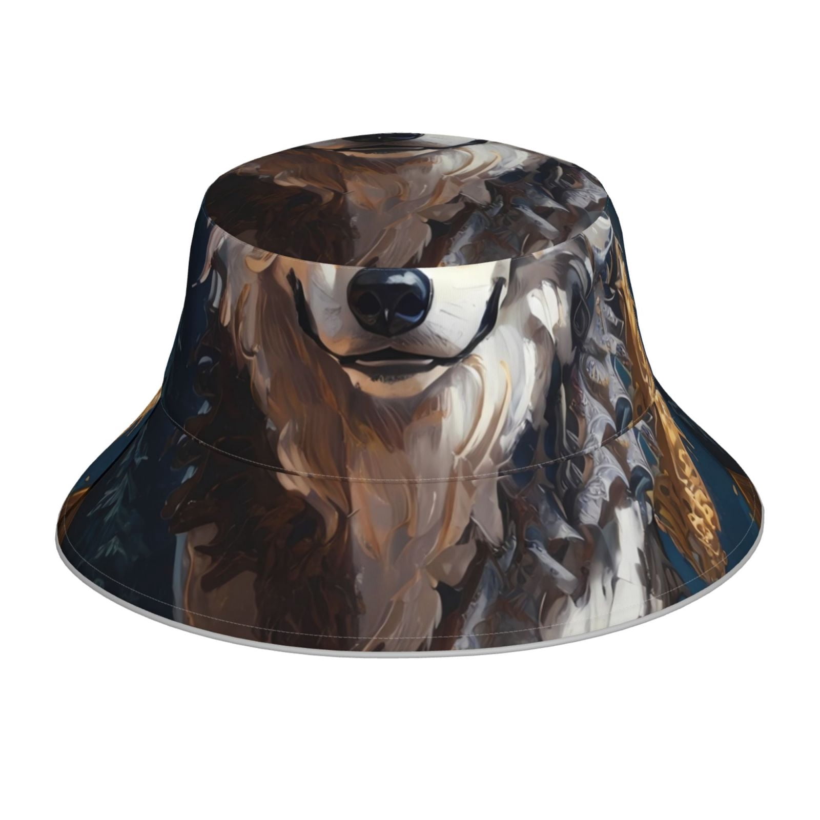 Cauagu Oil Painting Tribal Wolf for Unisex Bucket Hat,Outdoor Summer ...