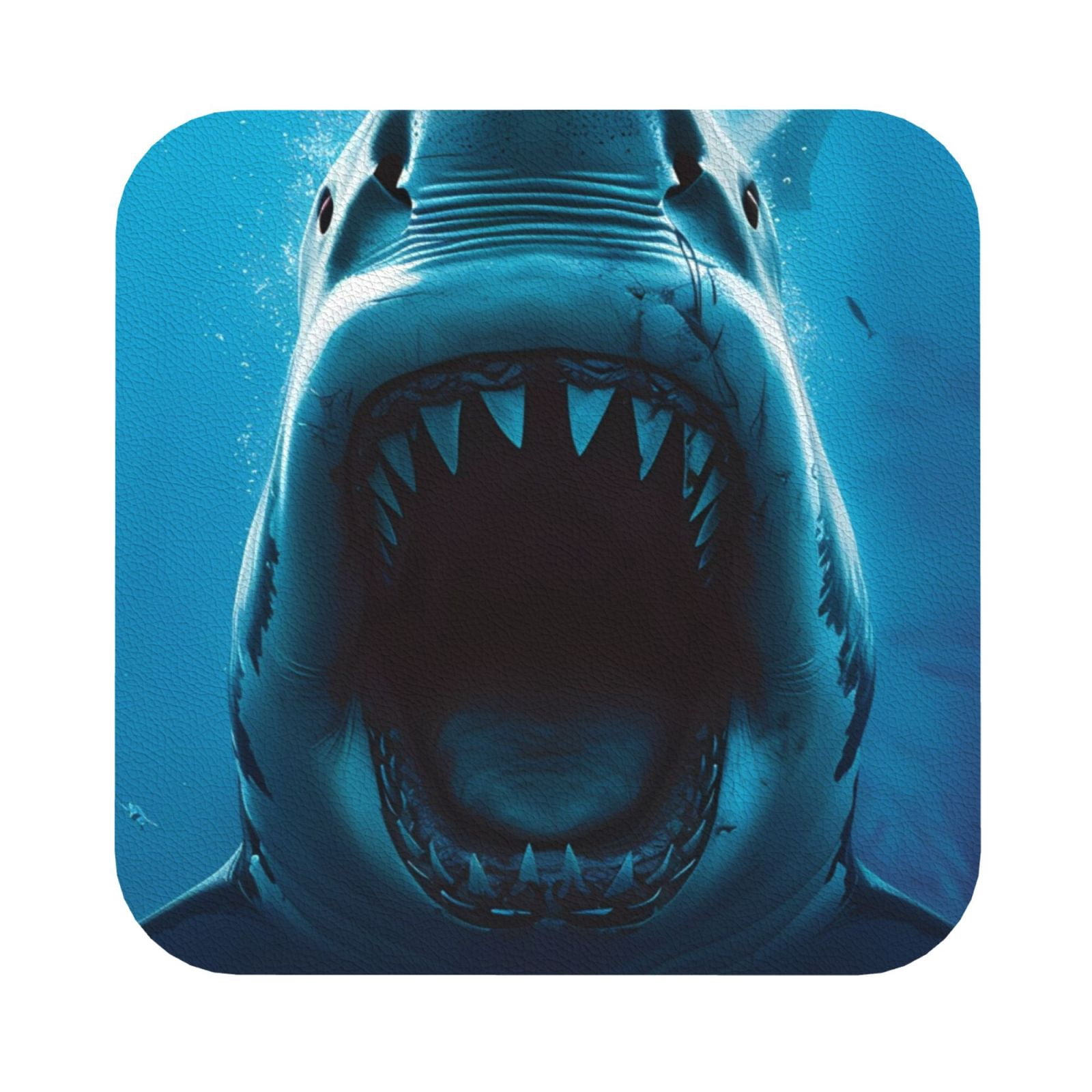 Cauagu Open-Mouthed Shark for Round Coaster,Drink Coasters Set of 4 ...