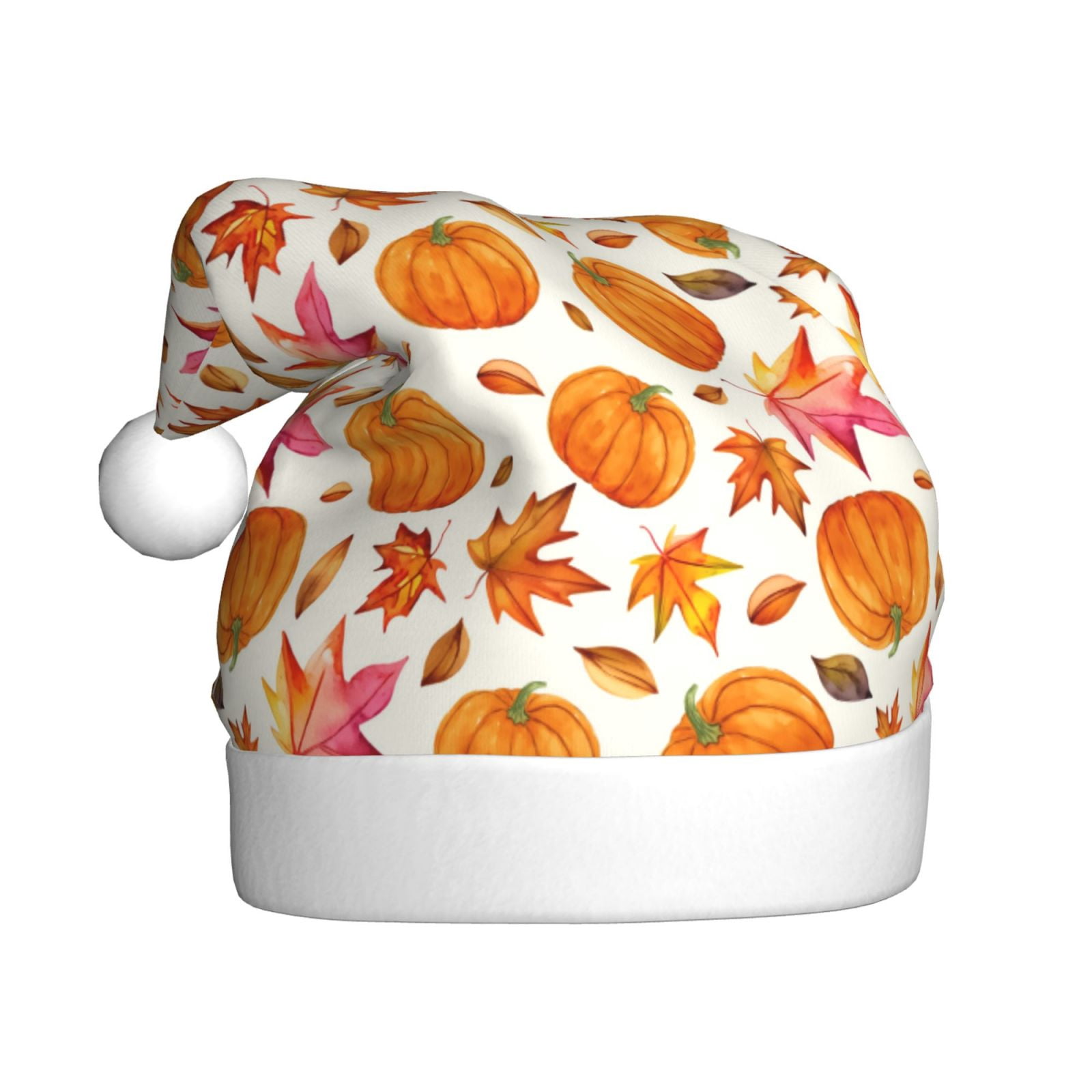 Cauagu Orange Autumn Leaves for Adult Christmas Hat,1-Pack Xmas Holiday ...