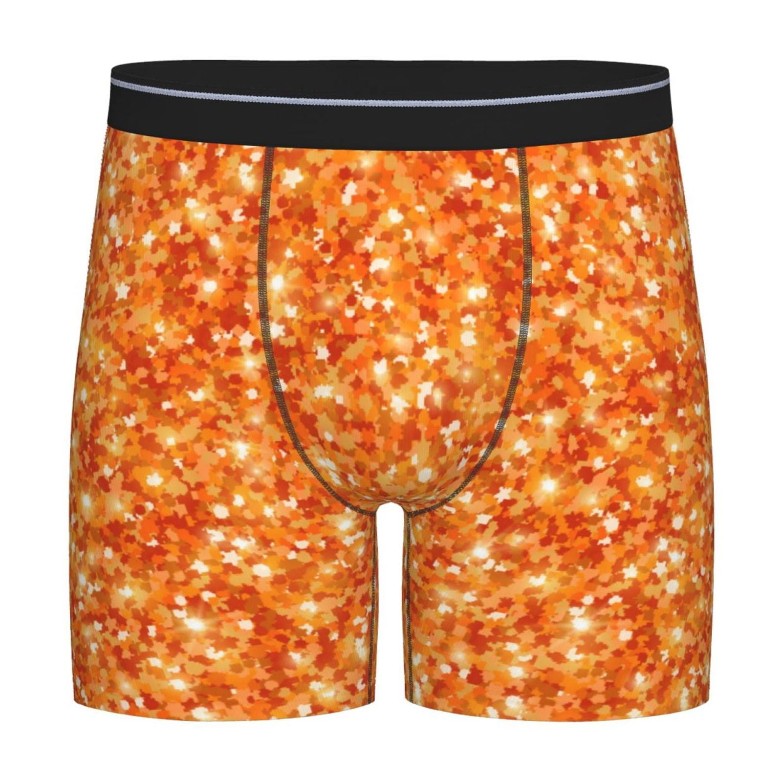 Cauagu Orange Glitter Print Men's Boxer Briefs, Funny & Cute Underwear ...
