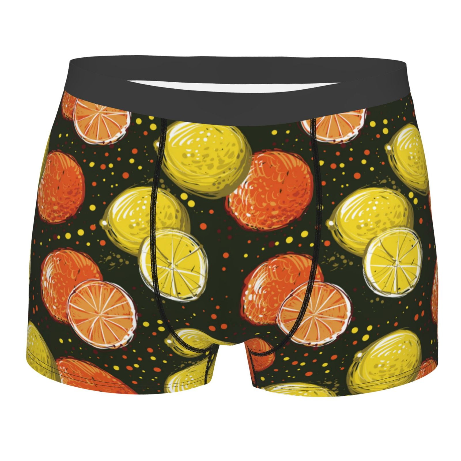 Cauagu Orange Lemon Print Boxer Briefs for Men,Comfortable Breathable ...