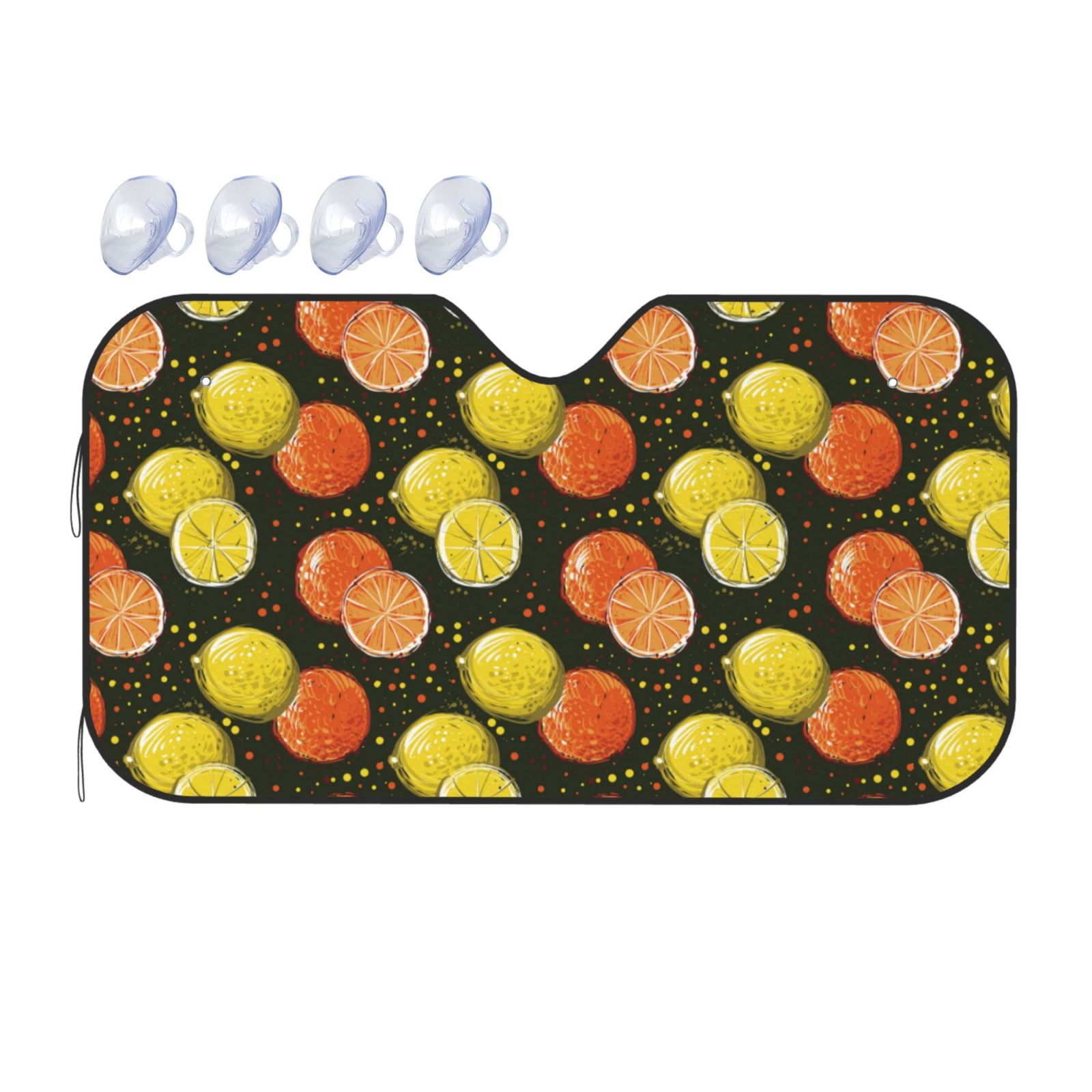 Cauagu Orange Lemon Print Car Windshield Sunshade,1-Piece Foldable Sun ...