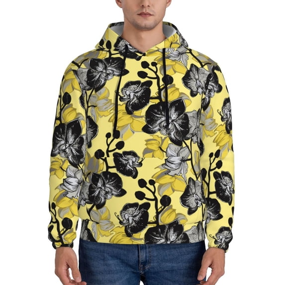 Cauagu Orchids Flowers for Men's Pullover Hooded Sweatshirt Athletic ...