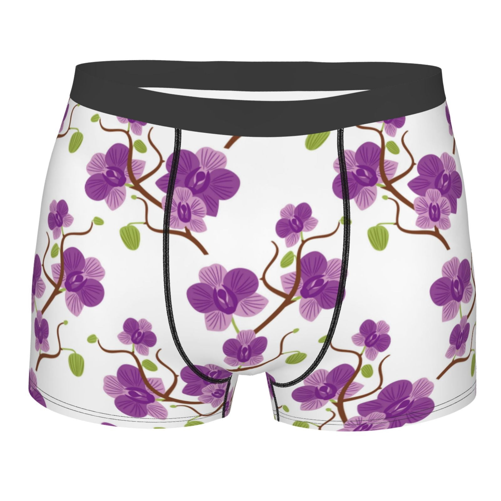Cauagu Orchids Flowers Print Boxer Briefs for Men,Comfortable ...