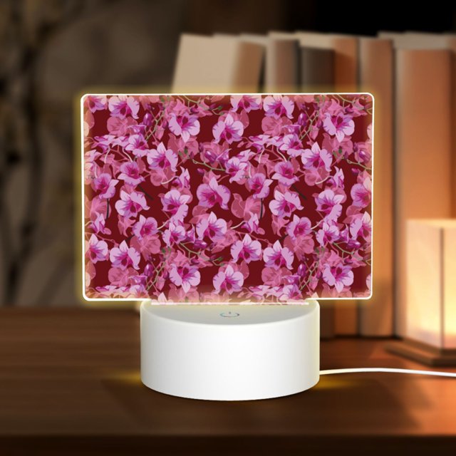 Cauagu Orchids Flowers for Rectangle Acrylic Night Light - Acrylic ...