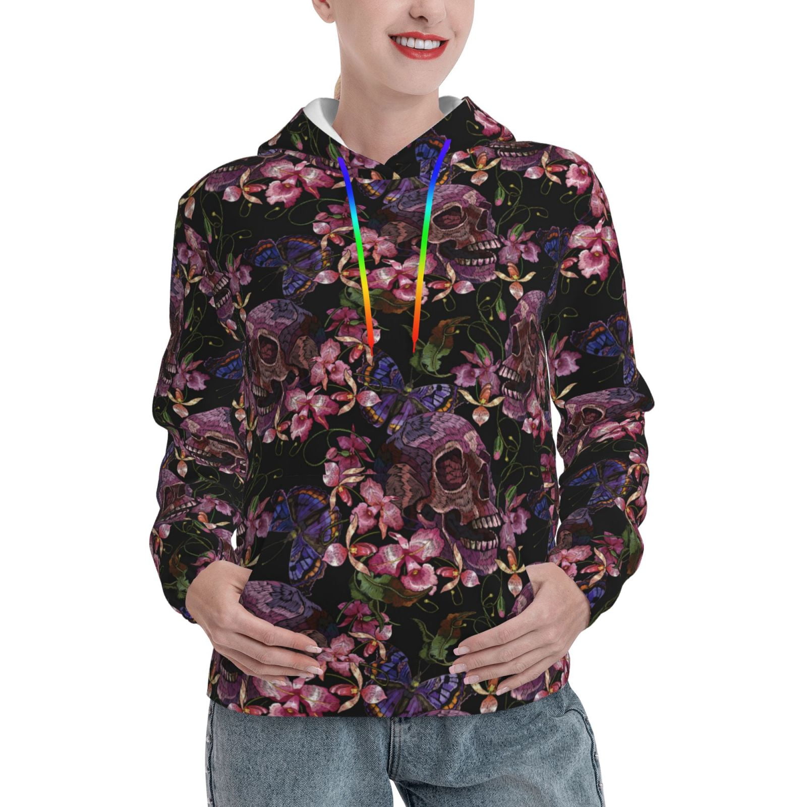 Cauagu Orchids Flowers for Women's Hooded Sweatshirts Pullover Hoodie ...
