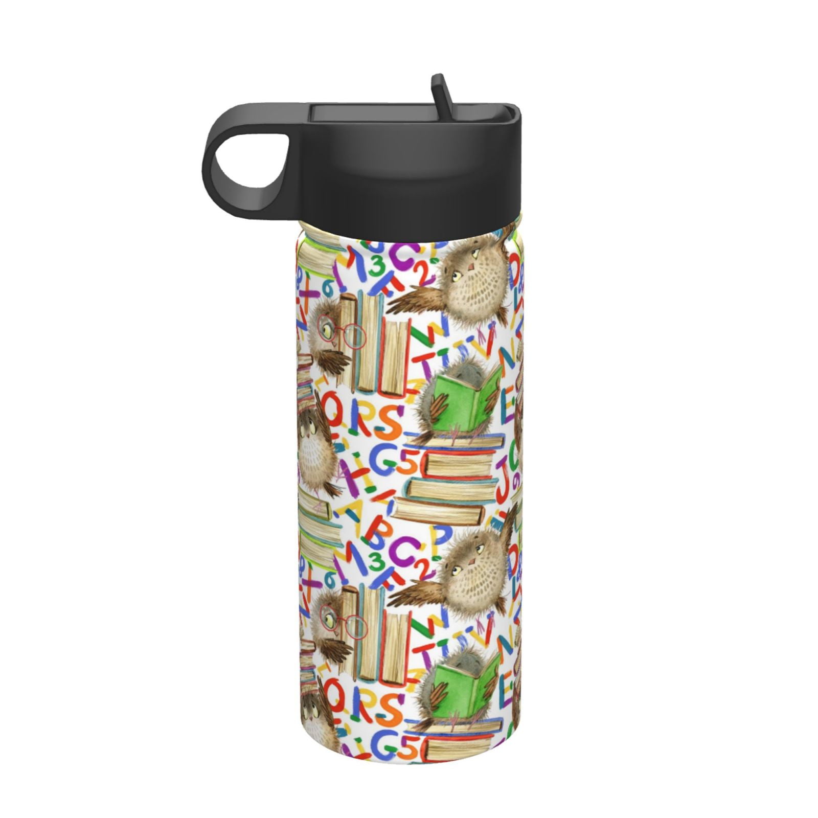 Cauagu Owl Back To School for 18 oz Water Bottle With Straw,Stainless ...