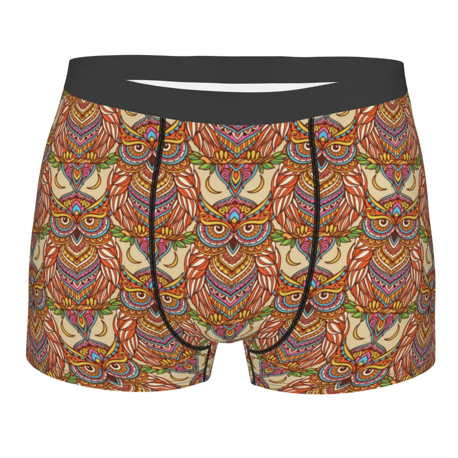 Cauagu Owl Mandala Print Boxer Briefs for Men,Comfortable Breathable ...