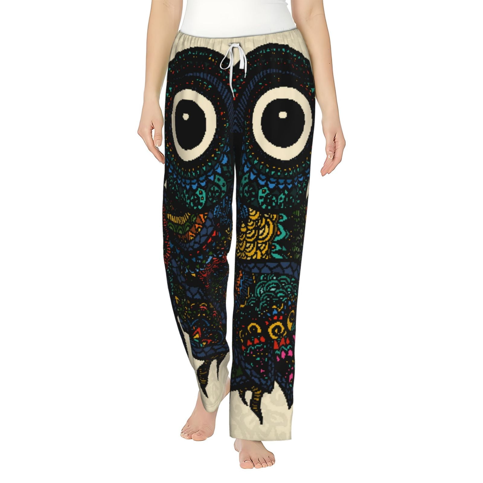 Cauagu Owl with Mandala Pajama Pants for Women Loose Fit Wide Leg ...