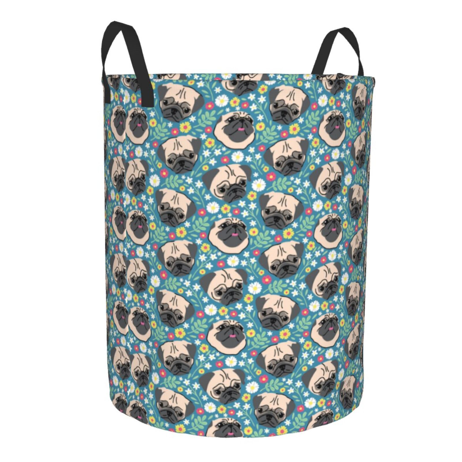 Cauagu PUG HEAD And Flower for Laundry Basket,Collapsible Organizer ...
