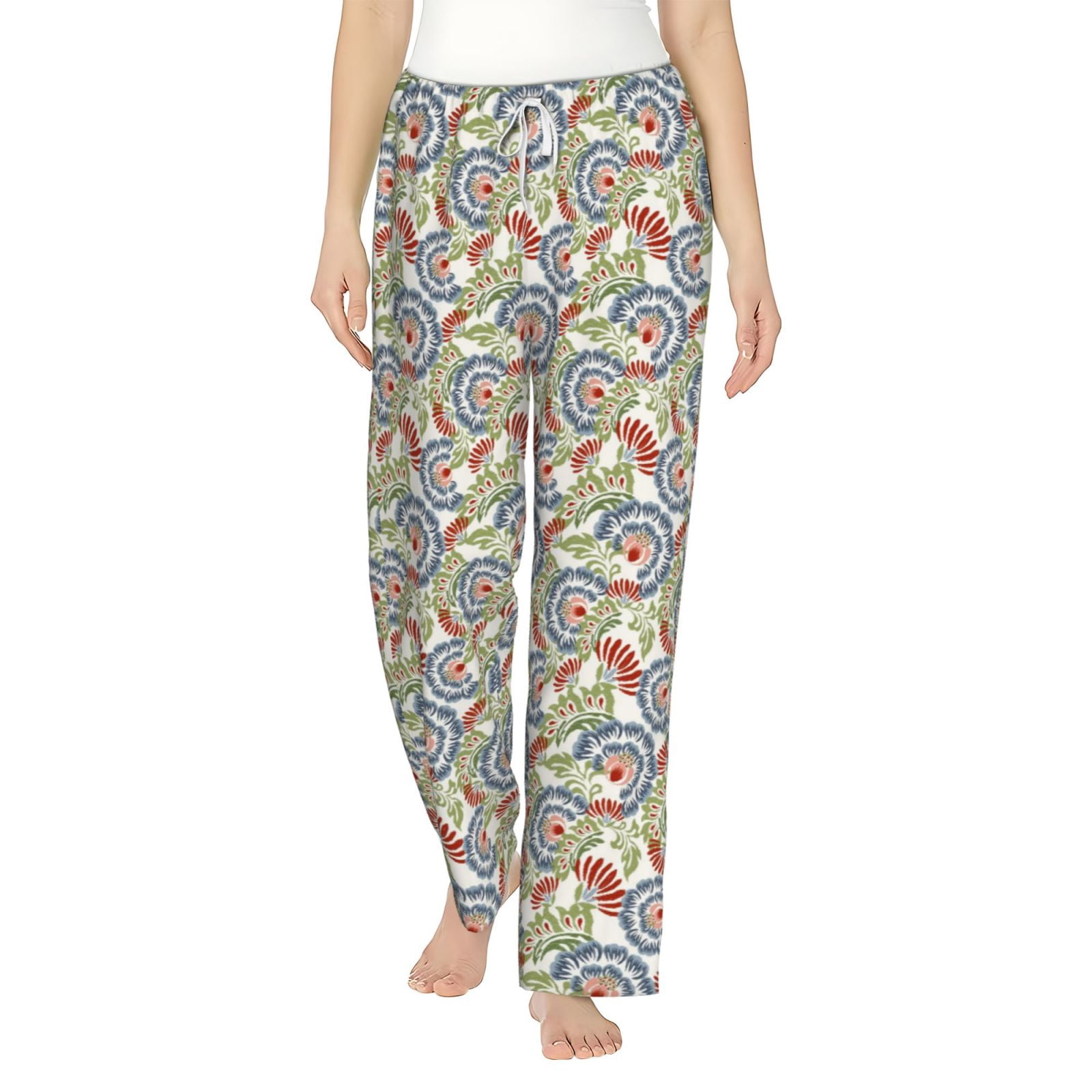 Cauagu Paisley Floral 5 Pajama Pants for Women Loose Fit Wide Leg ...