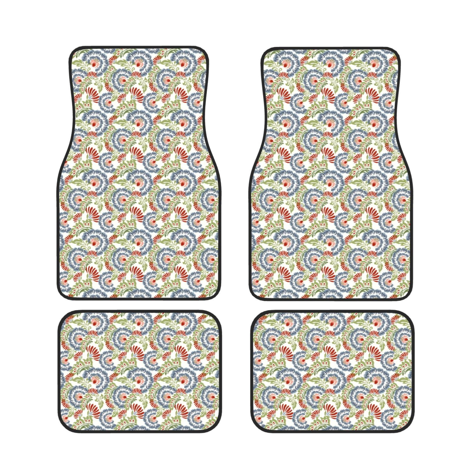 Cauagu Paisley Floral 5 Pattern Car Floor Mat Set of 4,Car Carpet Mats ...