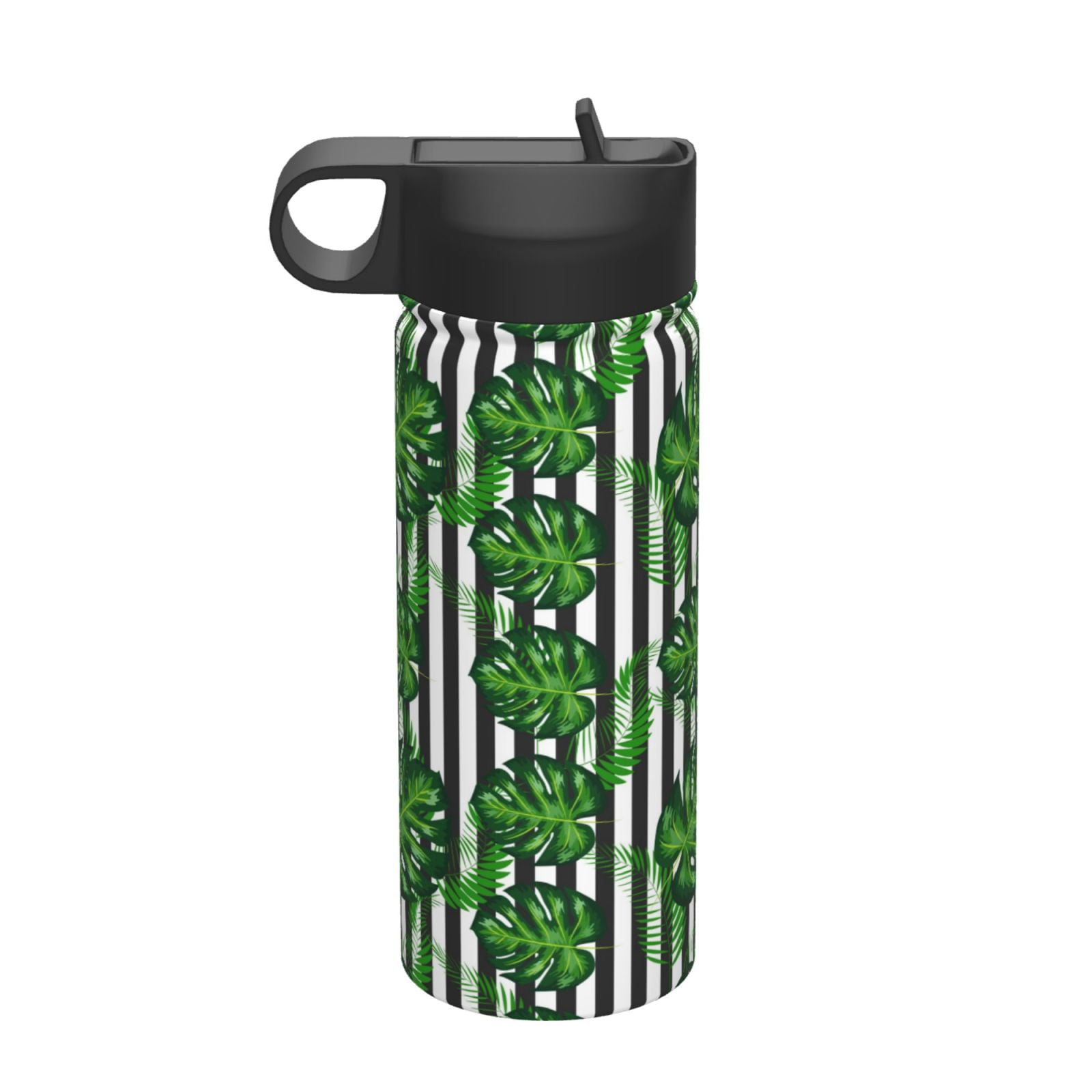 Cauagu Palm Greenery for 18 oz Water Bottle With Straw,Stainless Steel Sports Water Cup Flask ...