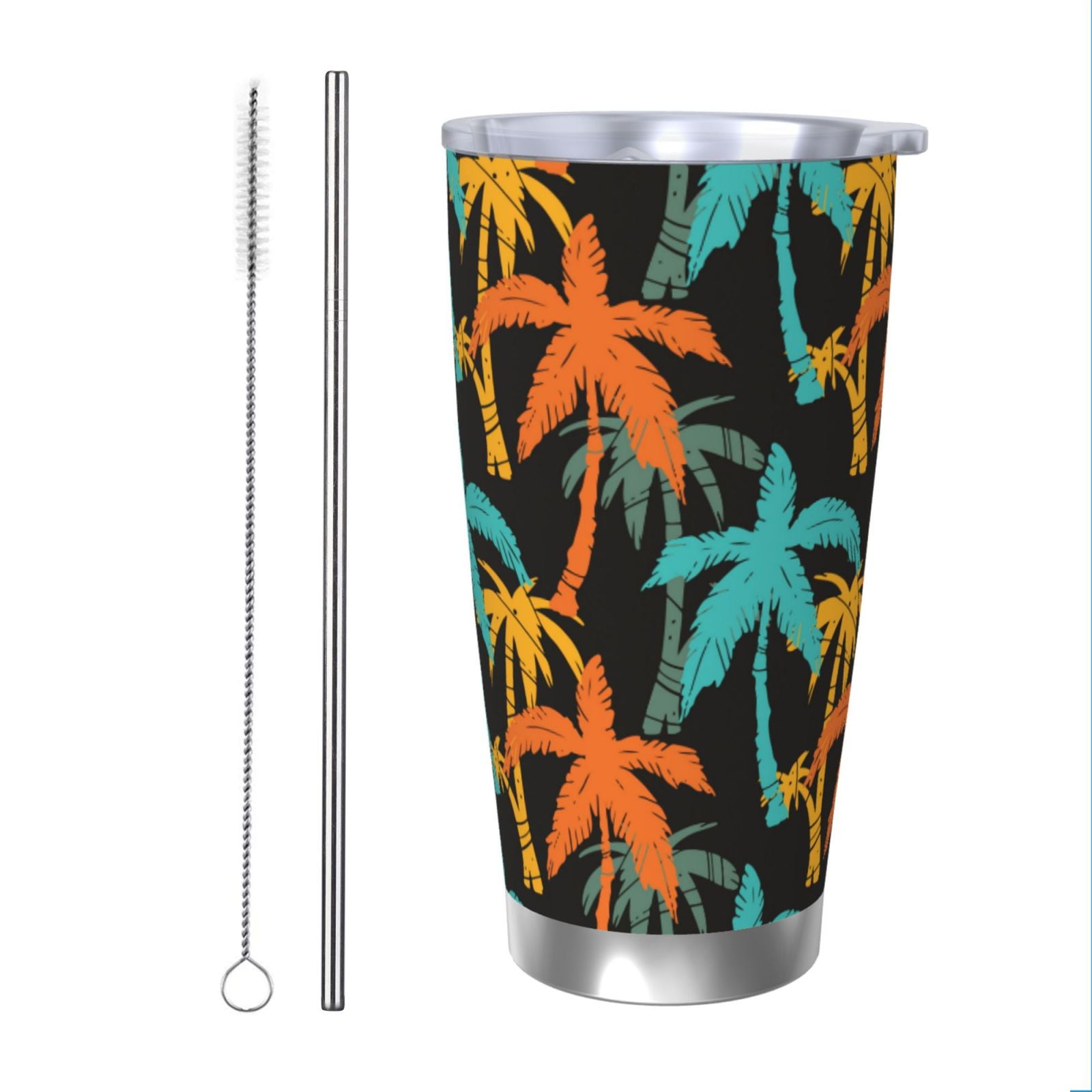 Cauagu Palm Trees Pattern 20oz Tumbler,Stainless Steel Vacuum Insulated ...