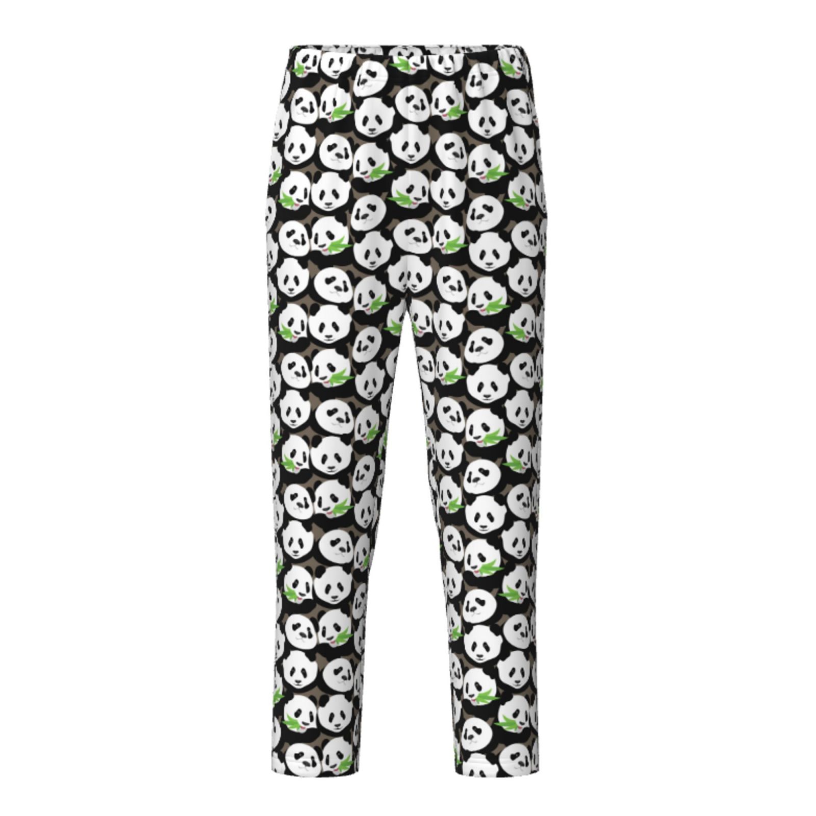 Cauagu Panda Bear for Cute Pajamas Pants,Elastic Waist Pajama Bottoms ...