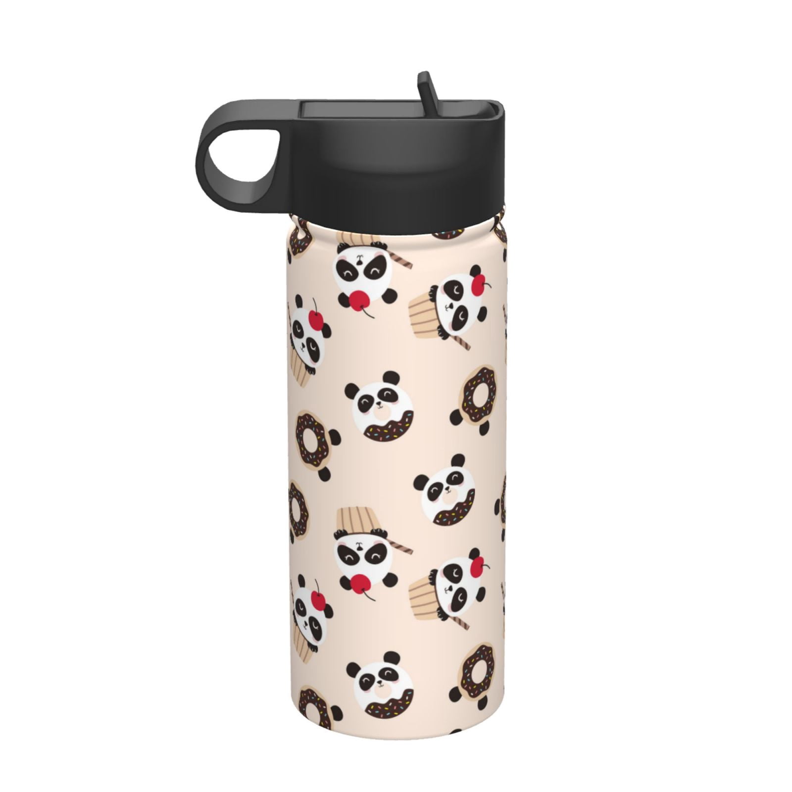 Cauagu Panda Ice Creams Donuts for 18 oz Water Bottle With Straw ...