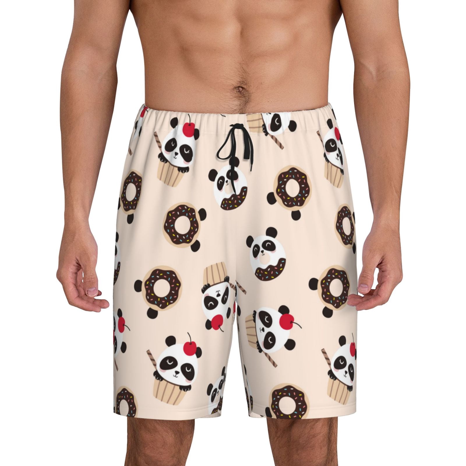 Cauagu Panda Ice Creams Donuts Print Pajama Bottoms for Men Sleep ...
