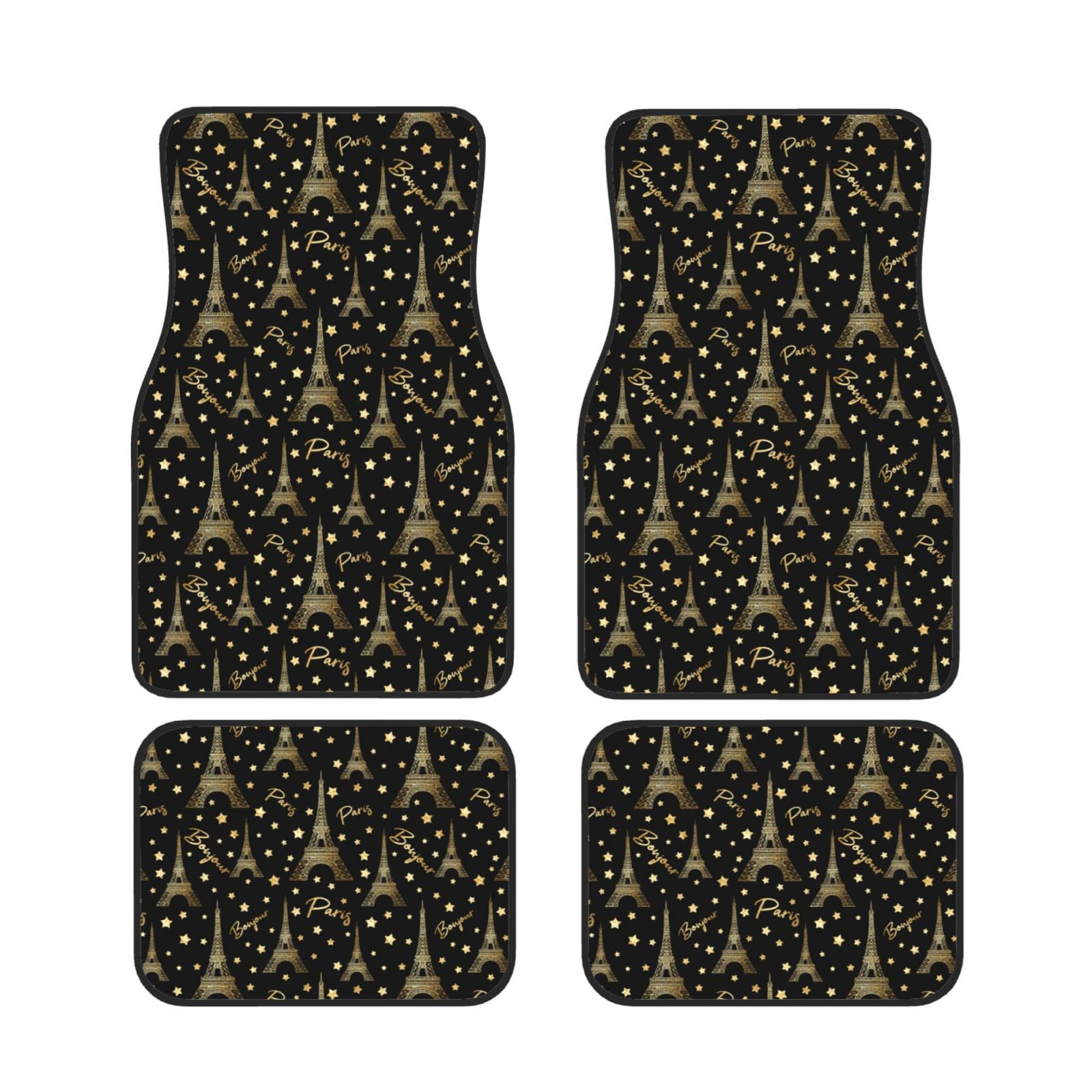 Cauagu Paris Romantic Pattern Car Floor Mat Set of 4,Car Carpet Mats ...