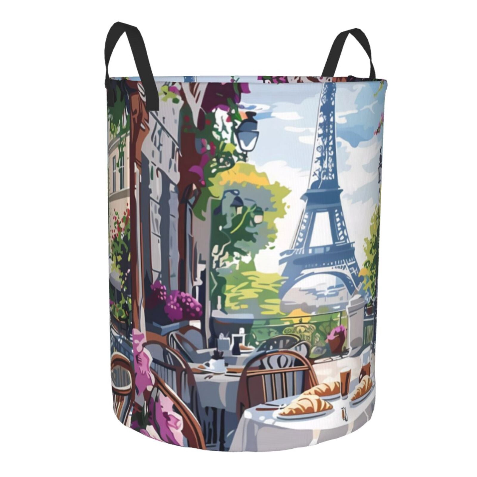 Cauagu Parisian Cafe With Eiffel for Laundry Basket,Collapsible ...