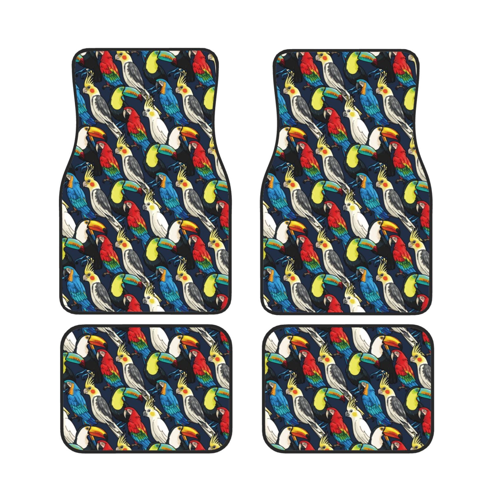 Cauagu Parrot Pattern Car Floor Mat Set of 4,Car Carpet Mats Car Mats ...