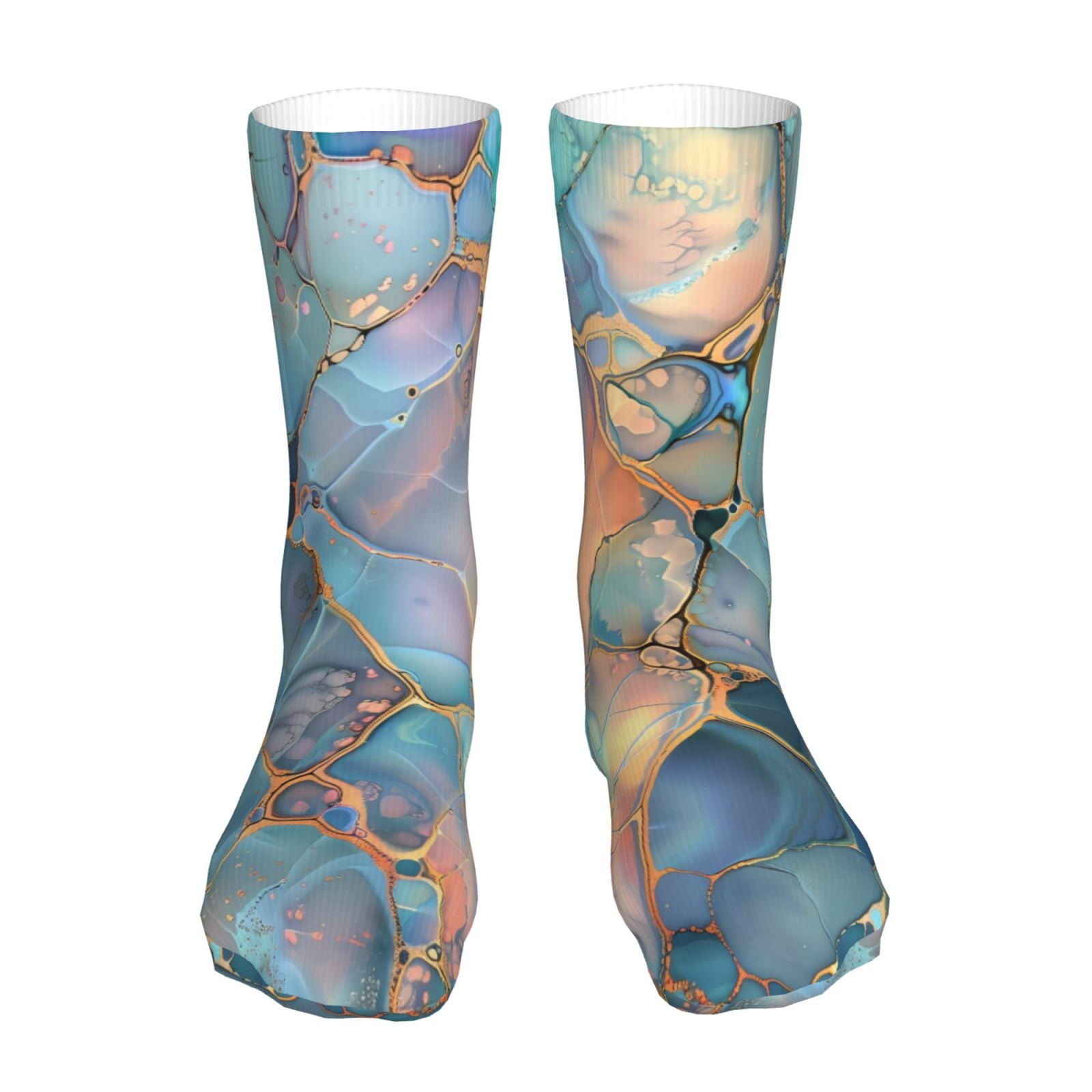 Cauagu Pastel Abstract Fluid Art Pattern Fun Novelty Crew Socks,Casual ...