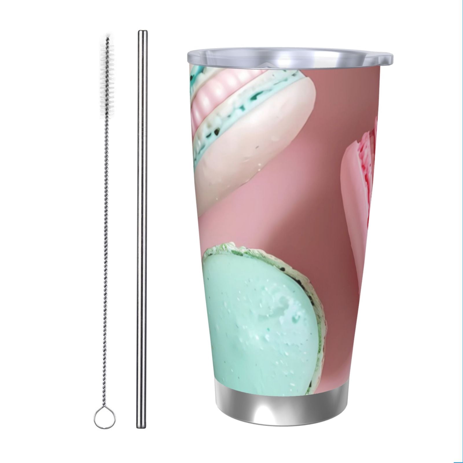 Cauagu Pastel Macarons Delight Pattern 20oz Tumbler,Stainless Steel ...