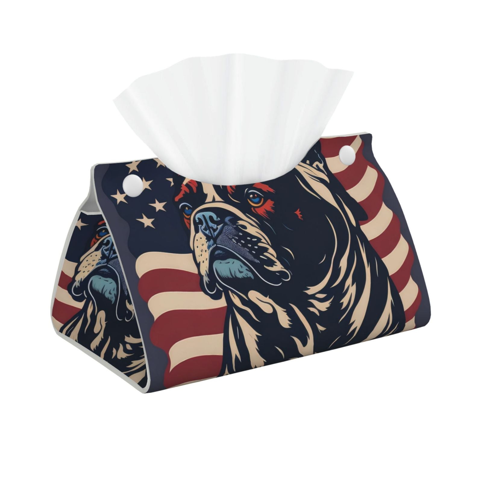 Cauagu Patriotic Bulldog Art for Large Tissue Box Cover Rectangular ...