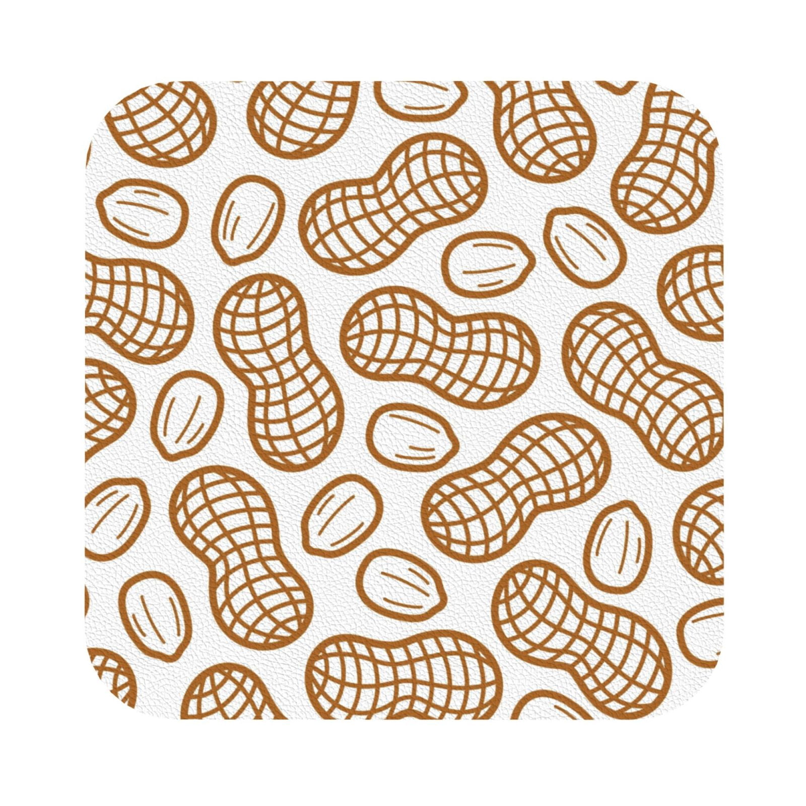 Cauagu Peanuts7 for Round Coaster,Drink Coasters Set of 4 Leather Bar ...