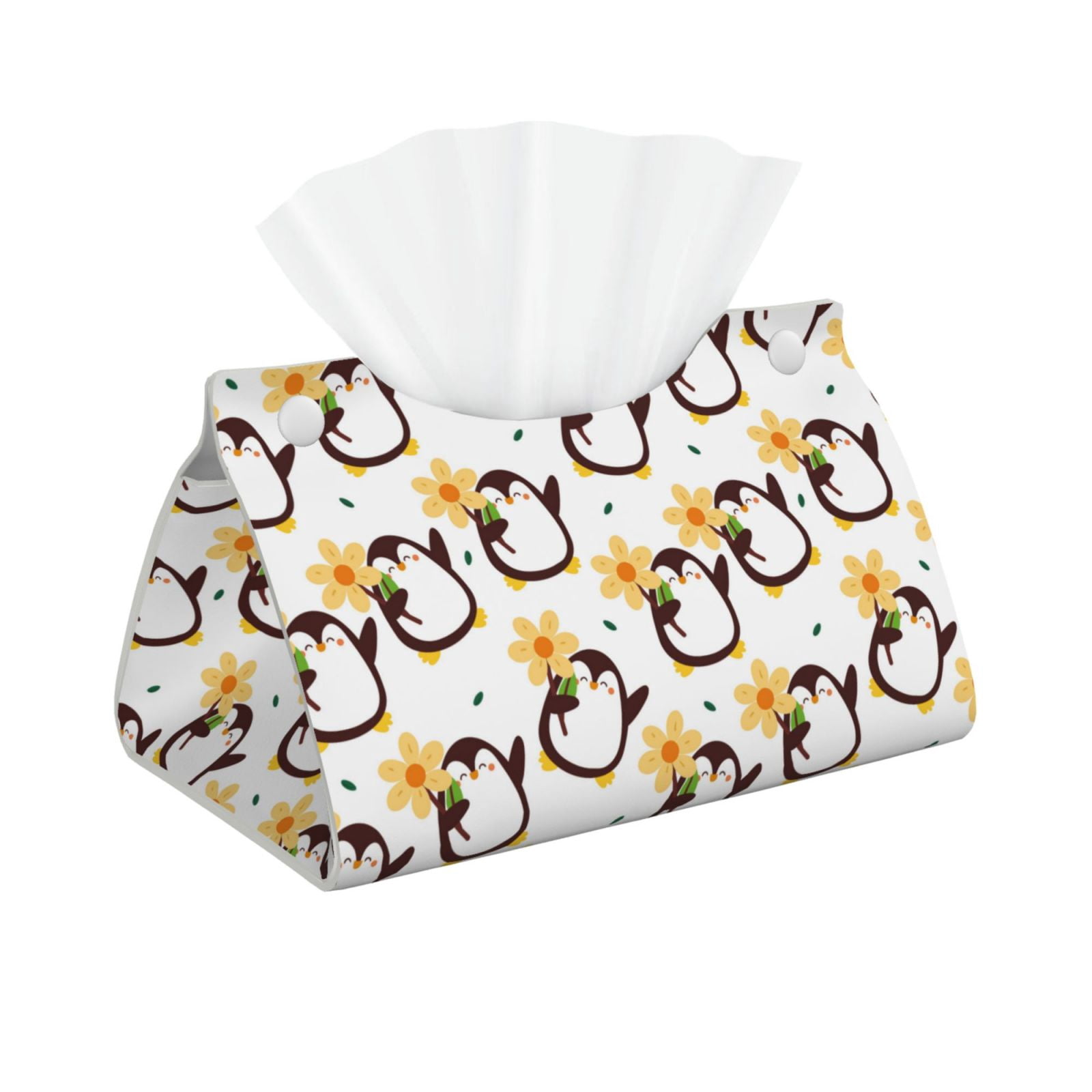 Cauagu Penguin With Flowers for Large Tissue Box Cover Rectangular–Plus ...