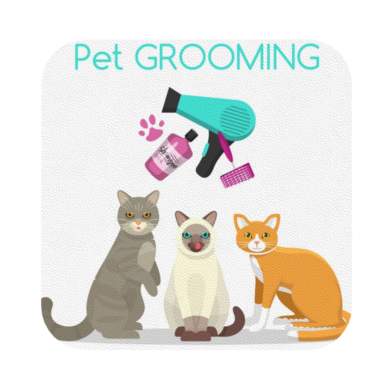 Cauagu Pet Care Grooming for Round Coaster,Drink Coasters Set of 4 ...