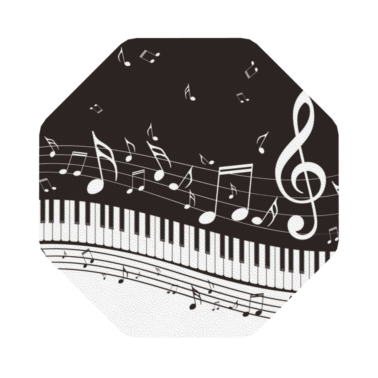 Cauagu Piano Keys With Musical Notes for Round Coaster,Drink Coasters ...