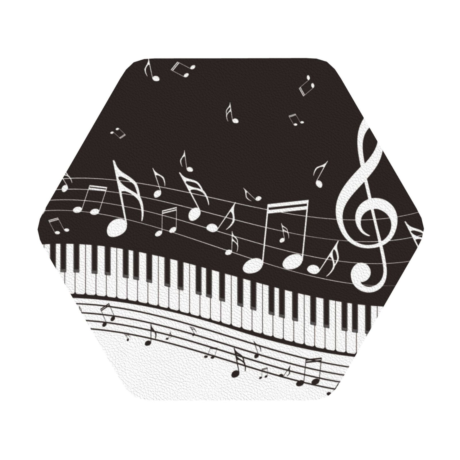 Cauagu Piano Keys With Musical Notes for Round Coaster,Drink Coasters ...