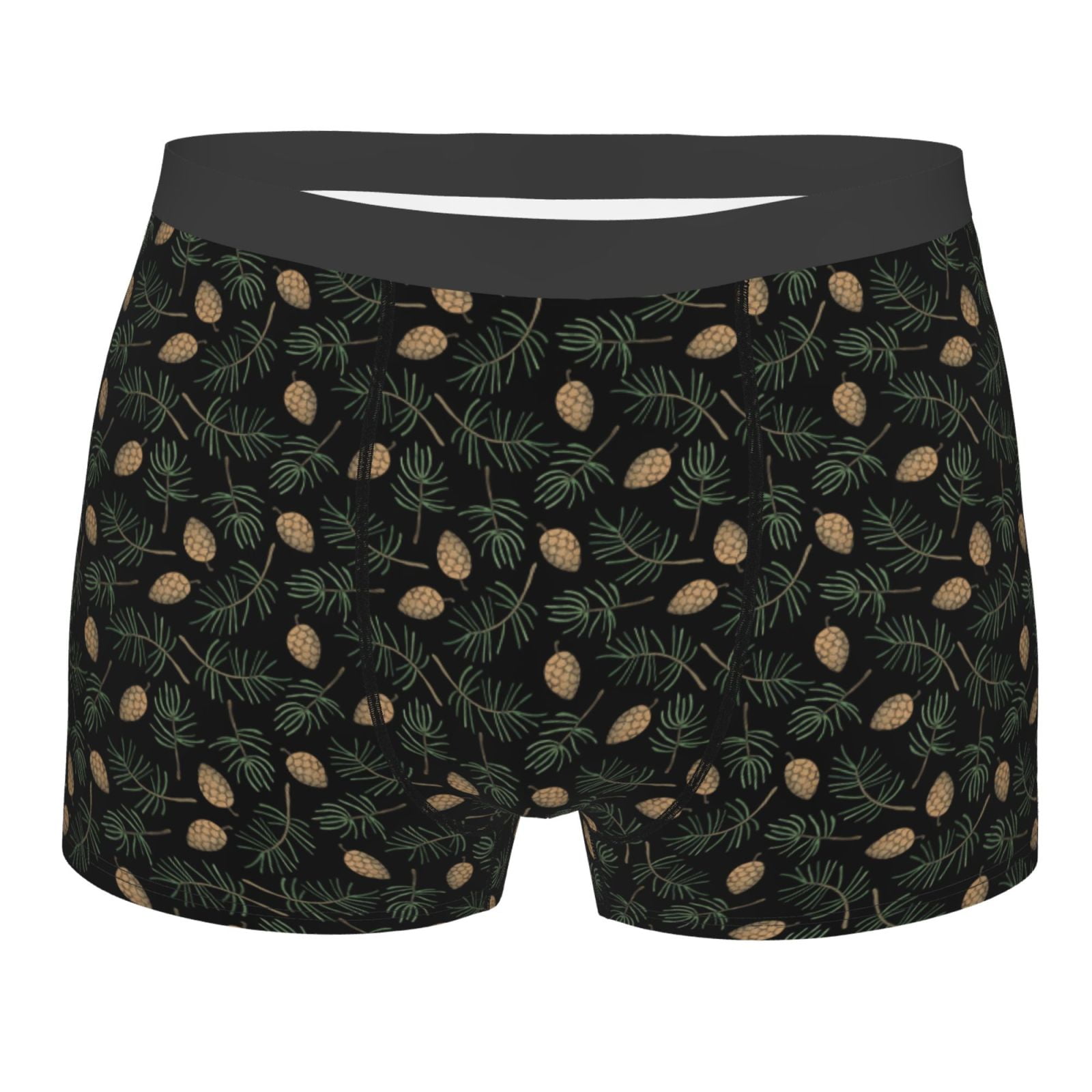 Cauagu Pine Cone Woodland Pattern Print Boxer Briefs for Men ...