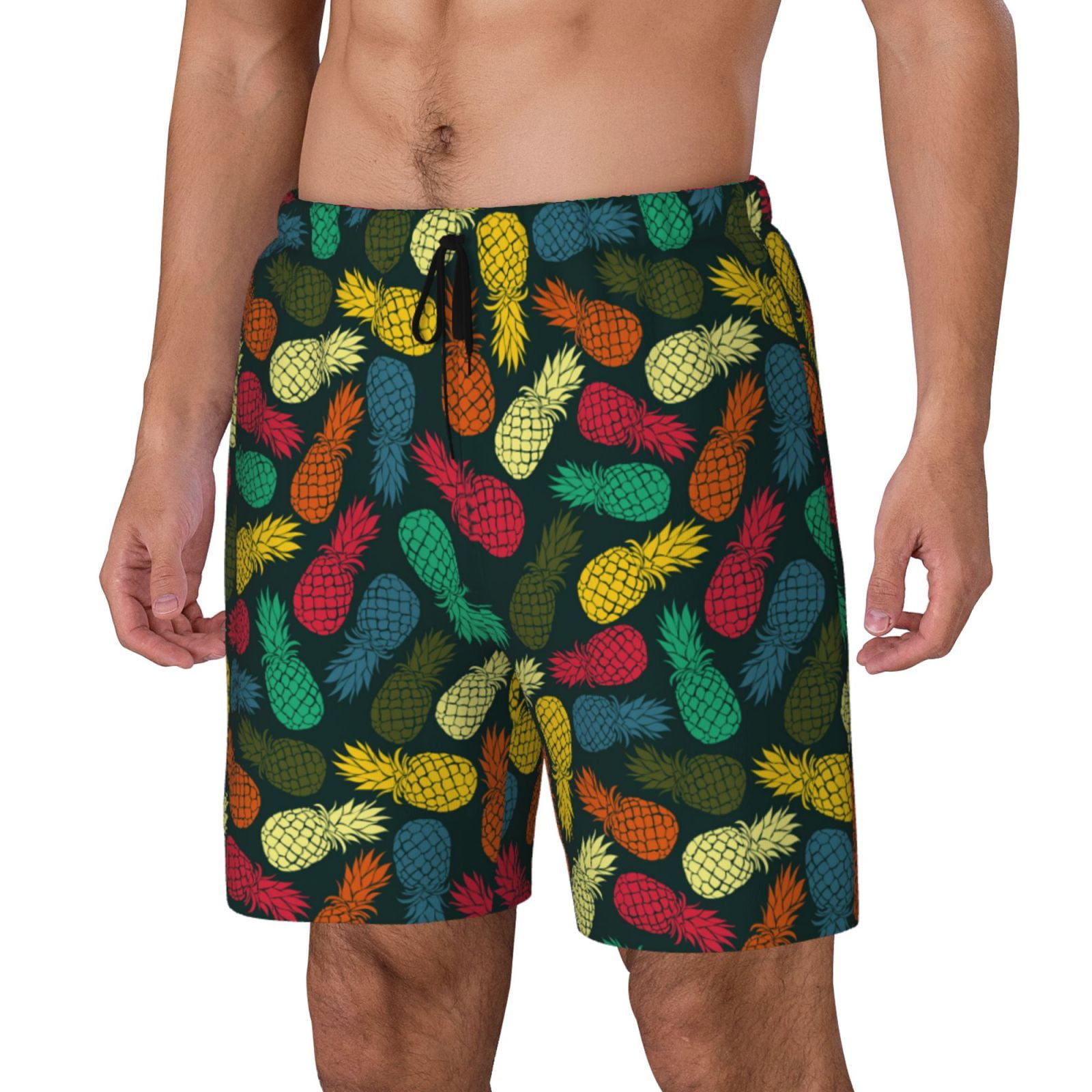 Cauagu Pineapple Fruit Colorful Print Mens Swim Trunks Quick Dry Board ...