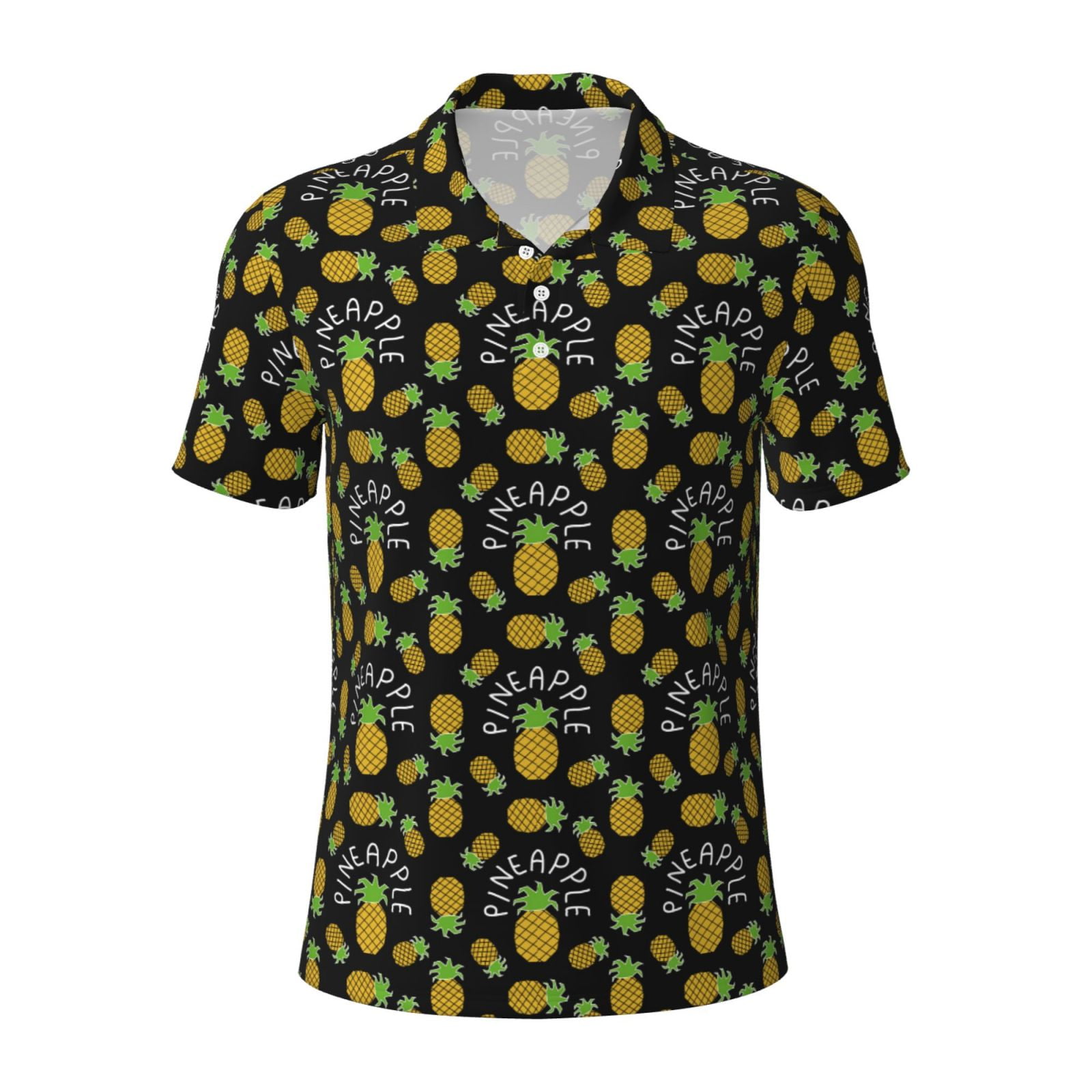 Cauagu Pineapple Print Men's Polo Shirts, Short-Sleeve Polo Shirts for Men Performance Golf ...