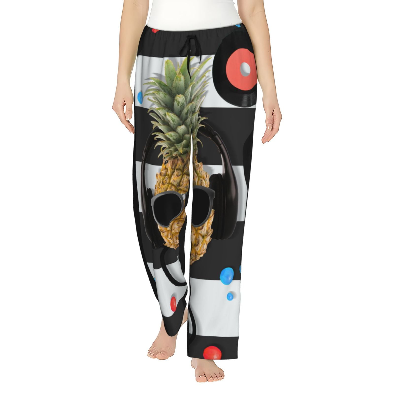 Cauagu Pineapple With Black Glasses Pajama Pants for Women Loose Fit ...