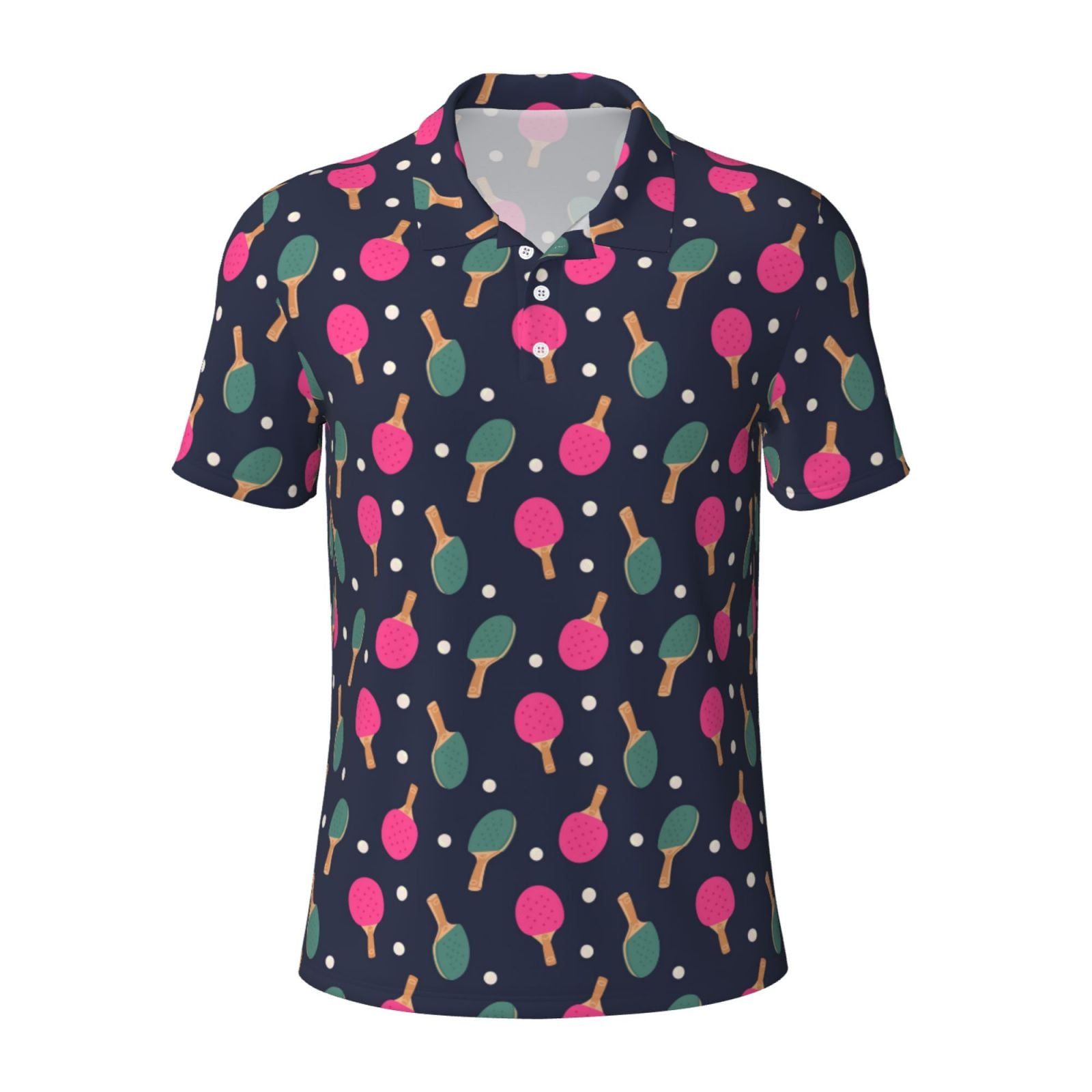 Cauagu Ping Pong Rackets And Balls Print Men's Polo Shirts, Short ...